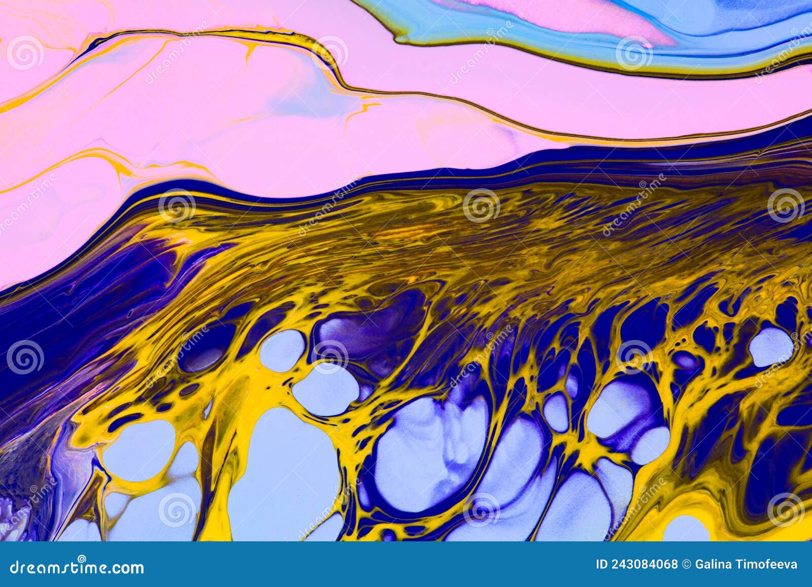 Fluid Art Texture. Backdrop with Abstract Iridescent Paint Effect ...