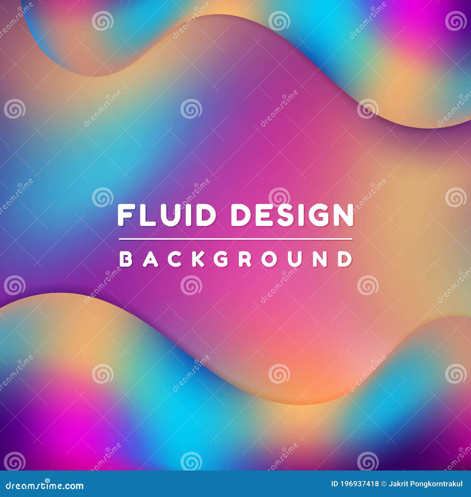 Fluid Banner Water Flow Rainbow Color Style Stock Vector - Illustration ...