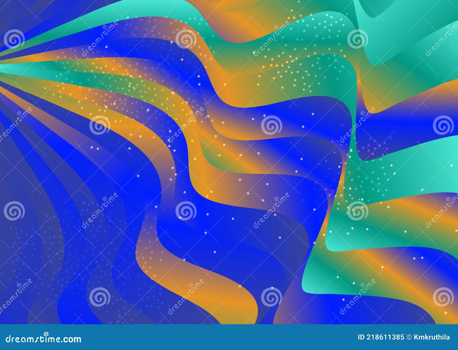 Fluid Blue and Orange Gradient Wavy Background Vector Graphic Stock ...