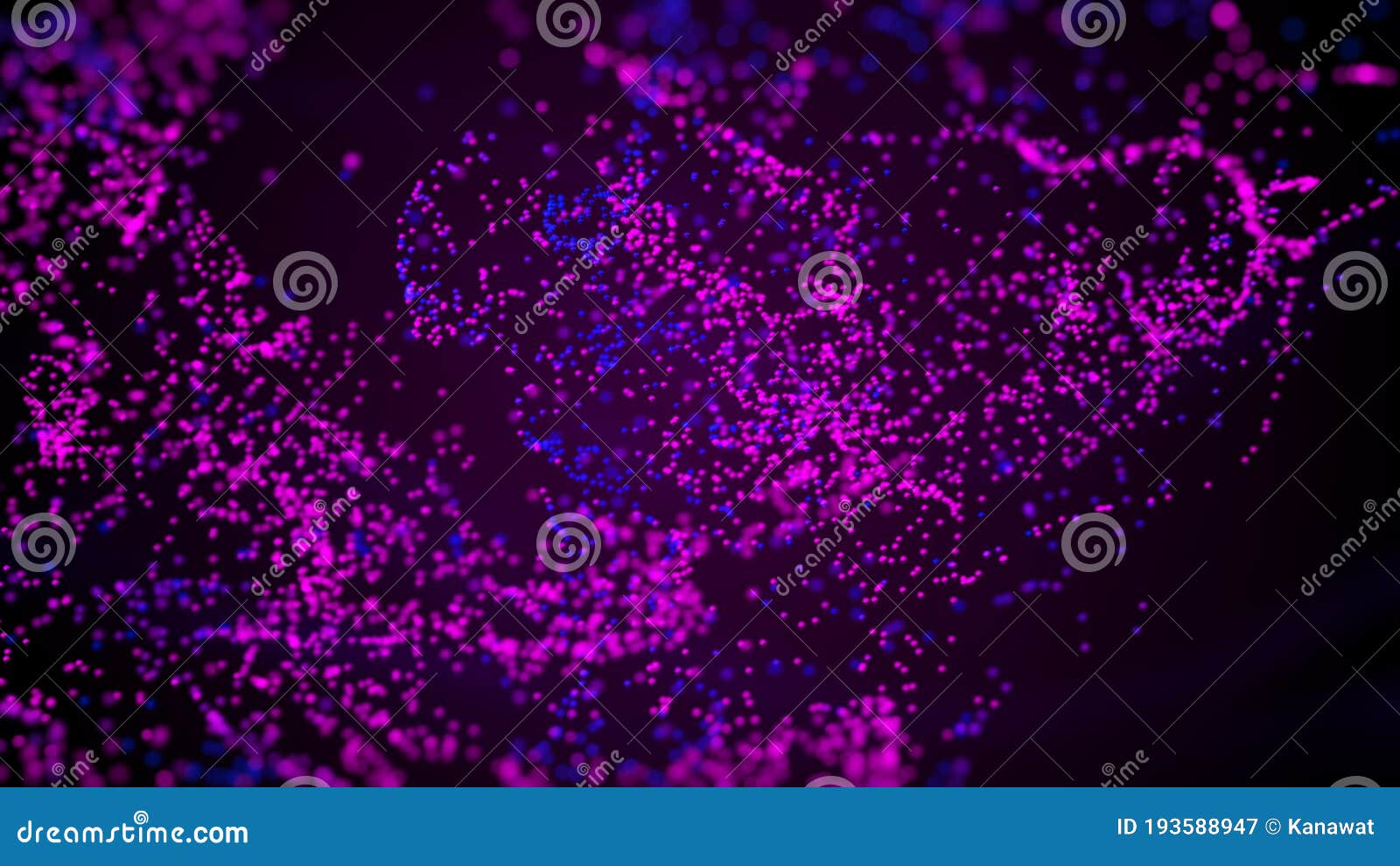 Fluid Blue and Purple Particles Flowing Beautiful with Depth of Field ...