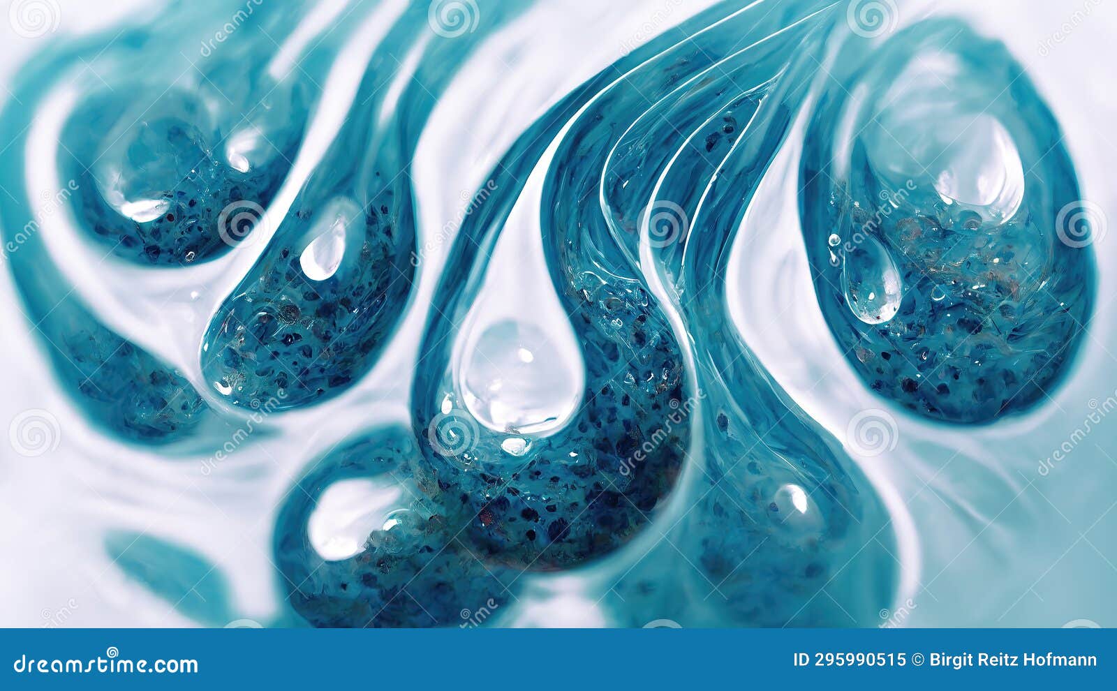 Fluid of in Blue and White Art Stock Illustration - Illustration of ...