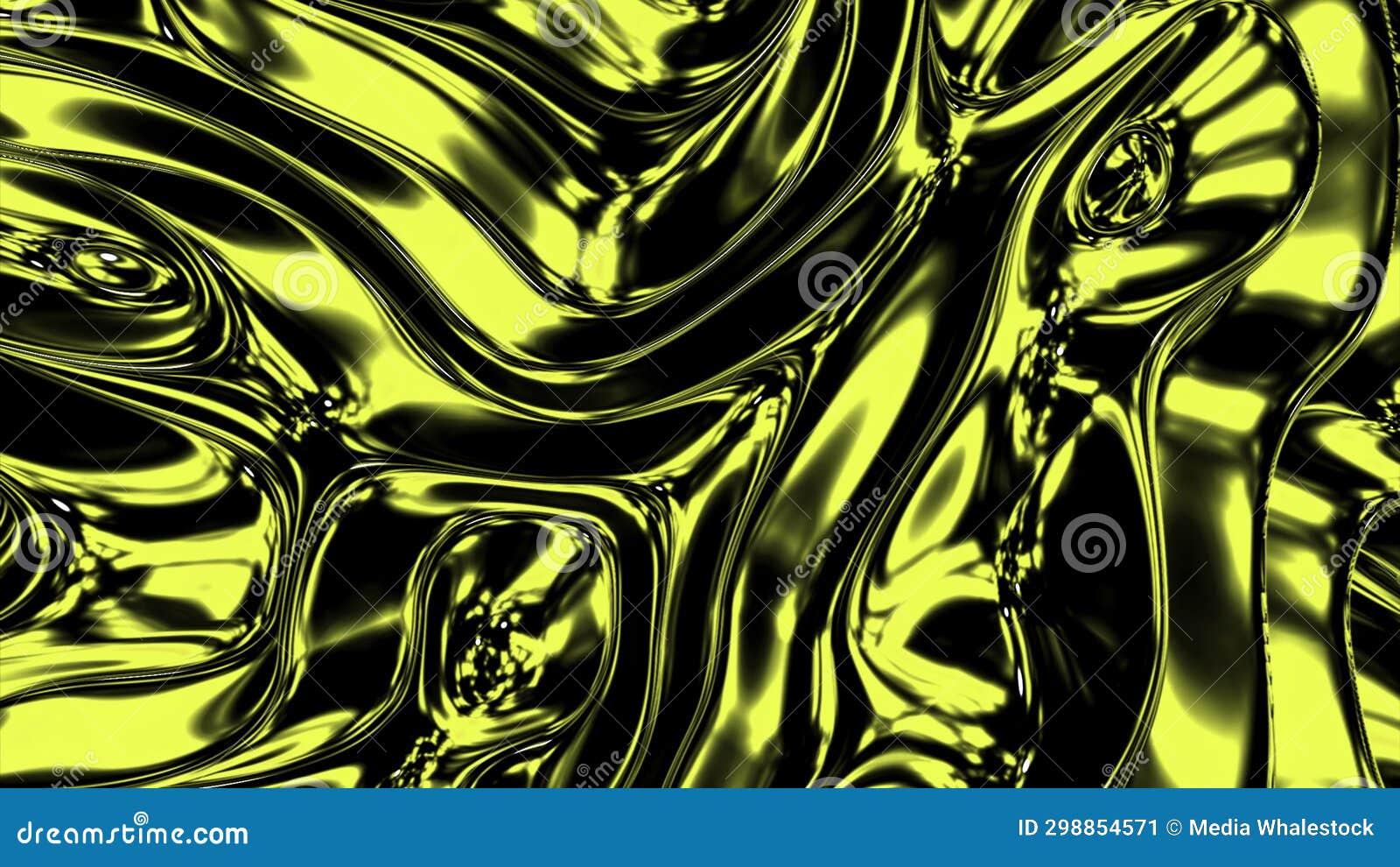 Fluid Changing Shapes, Metallic Texture. Design. Oll Like Substance ...