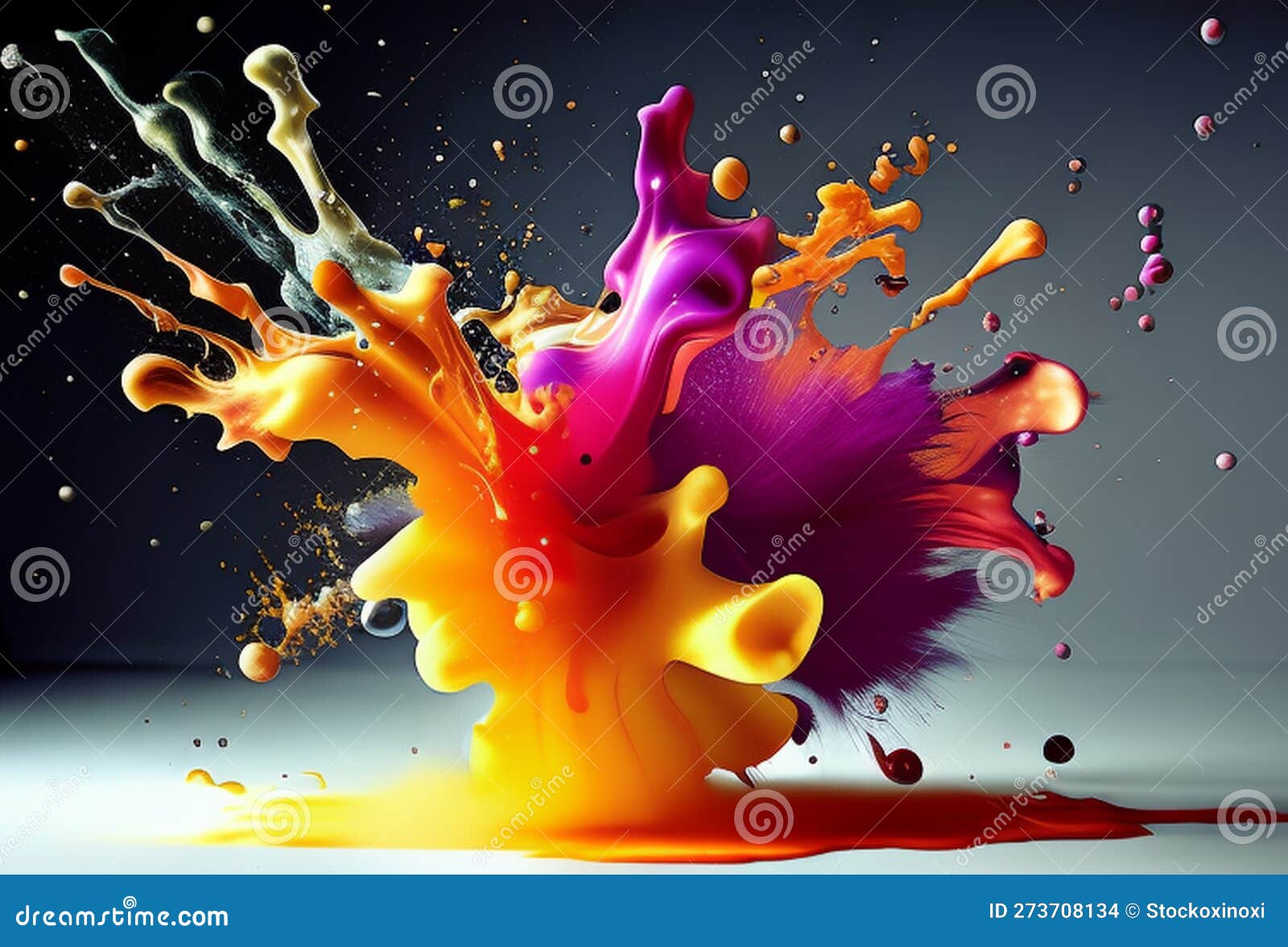 Fluid Color Splash Explode Liquid Color Ink Stock Illustration ...