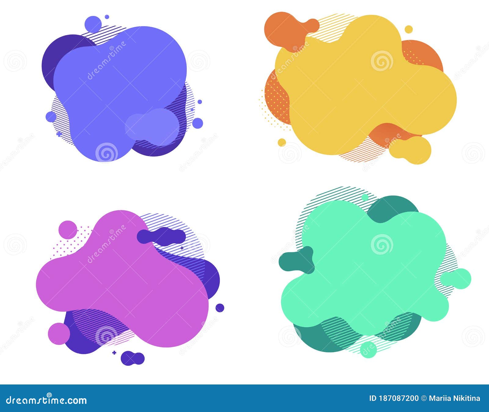 Fluid Colorful Gradient Round Shapes. Liquid Splash Bubble Stock Vector ...
