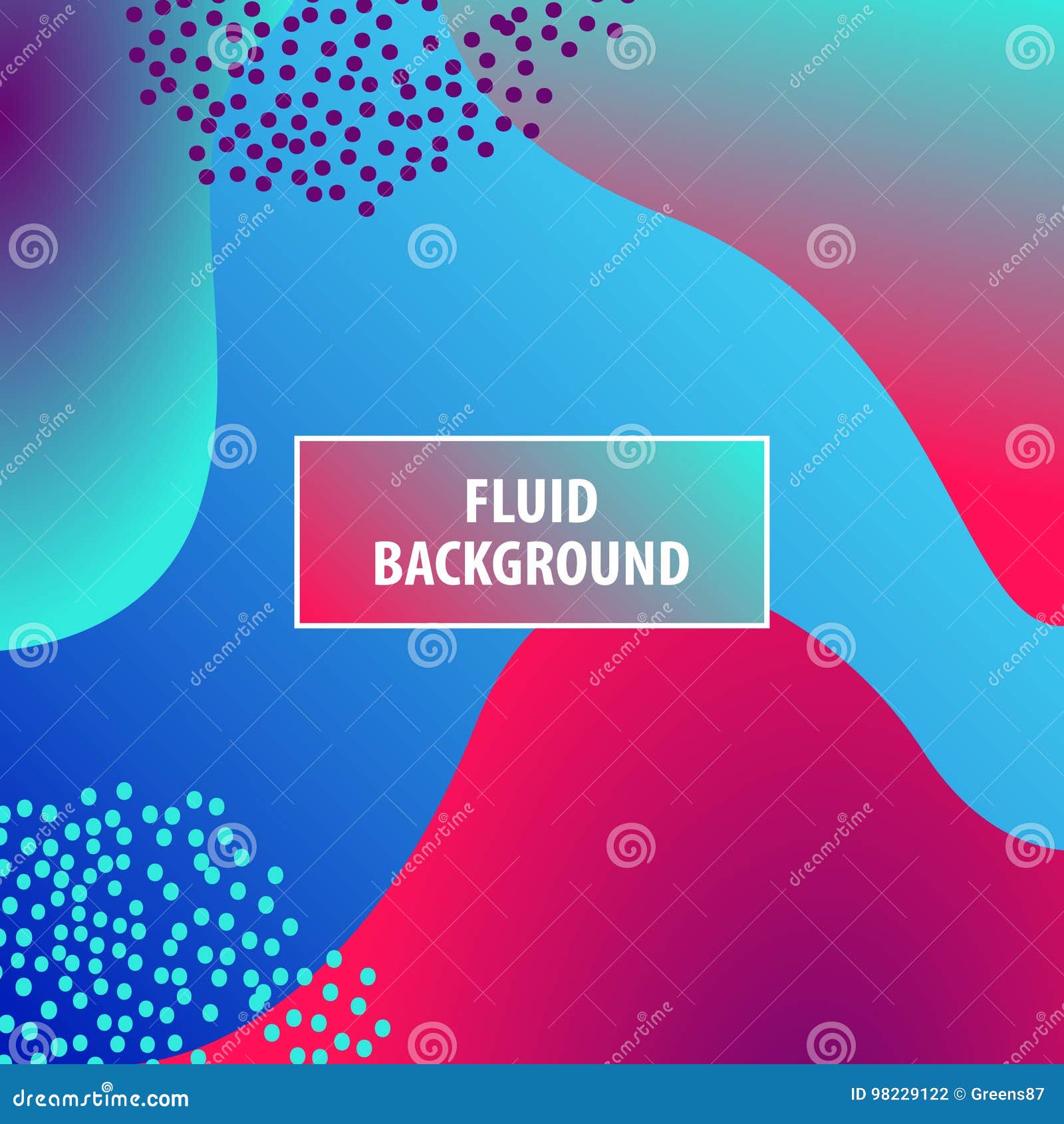 Fluid Colors Shape on Blue. Stock Vector - Illustration of colorful ...