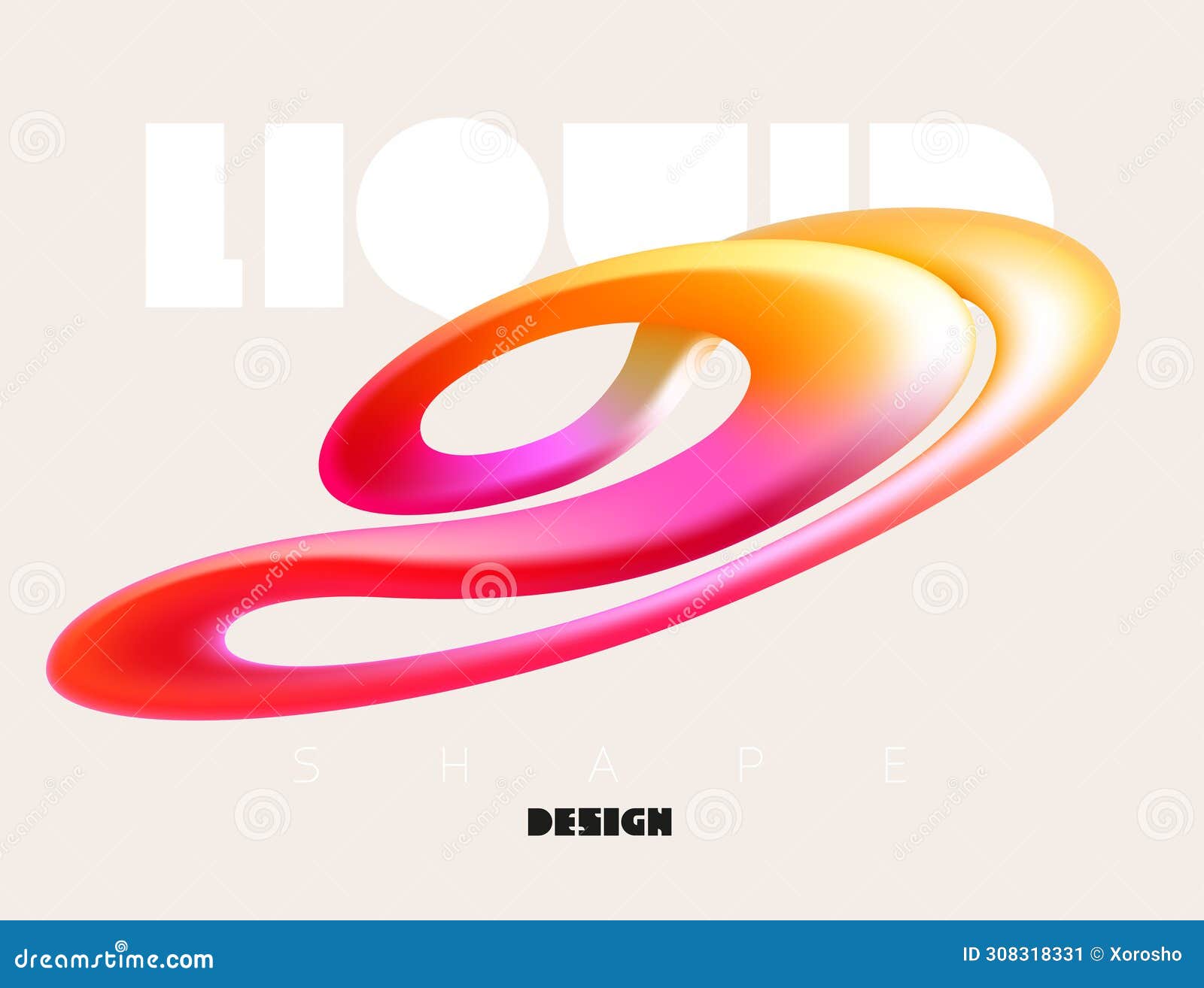 Fluid 3D Geometric Shapes. Colored Dynamic Form of Spiral Line Stock ...