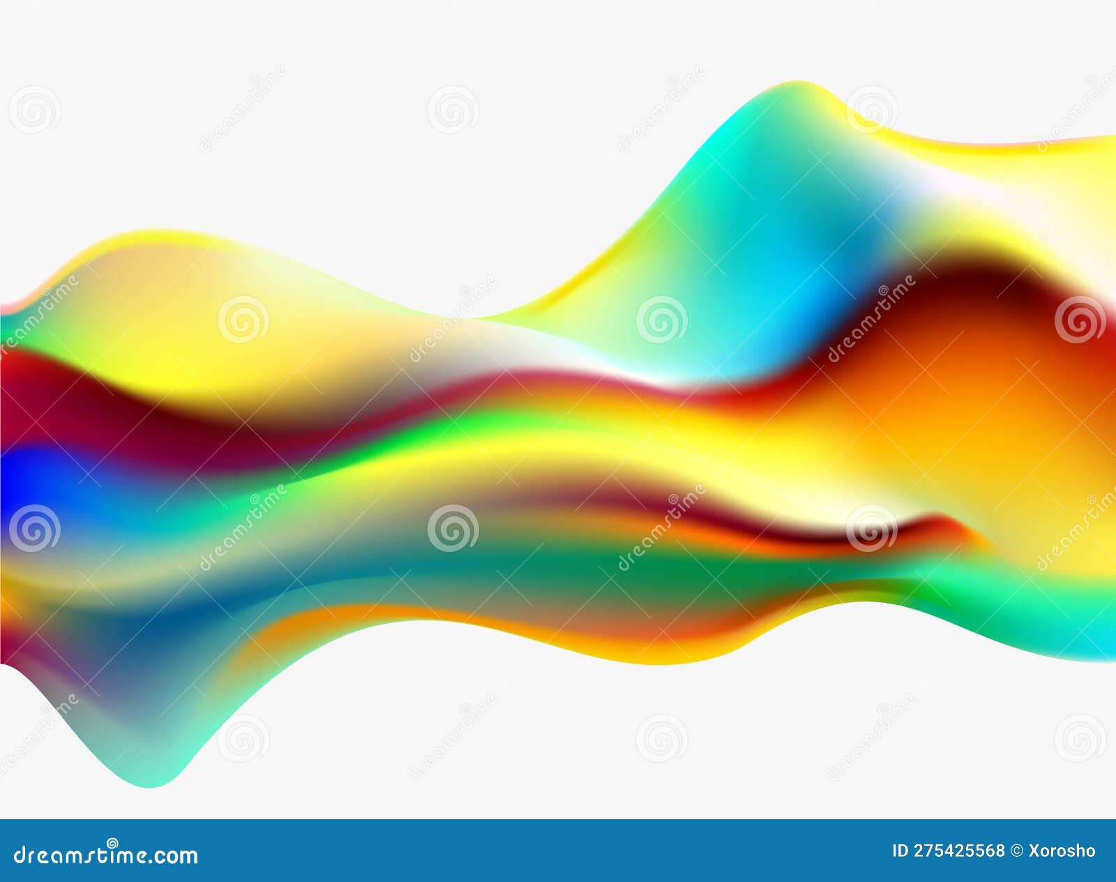 Fluid 3D Object. Colored Liquid Element on White Background Stock ...