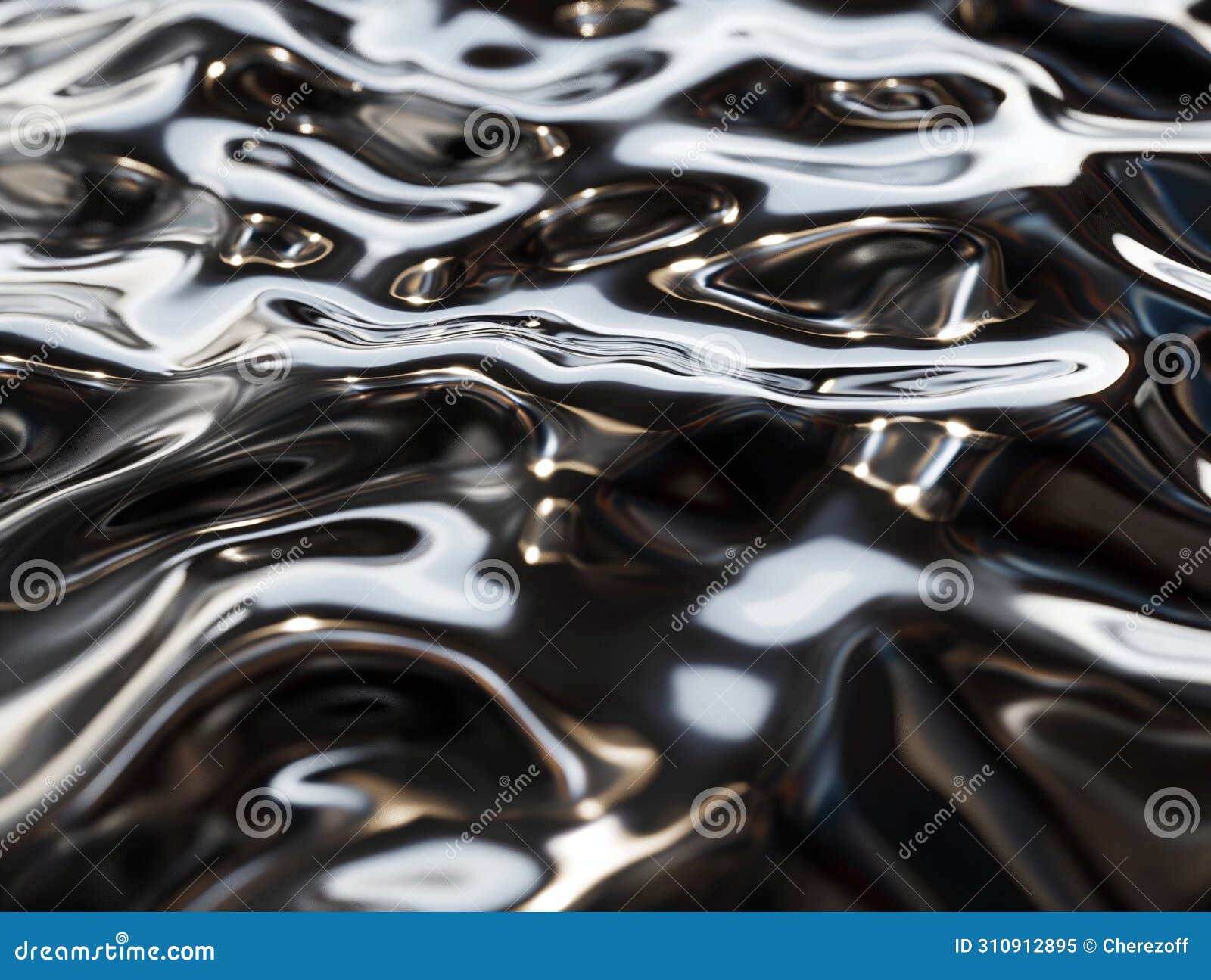 Abstract Liquid Metal Surface Stock Illustration - Illustration of blur ...