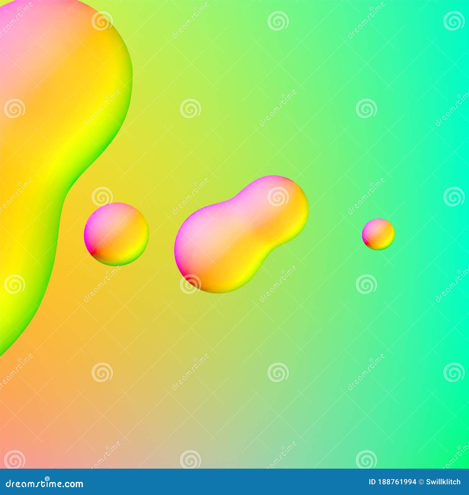 Fluid Design Liquid Blobs with Vibrant Intense Colors Abstract ...