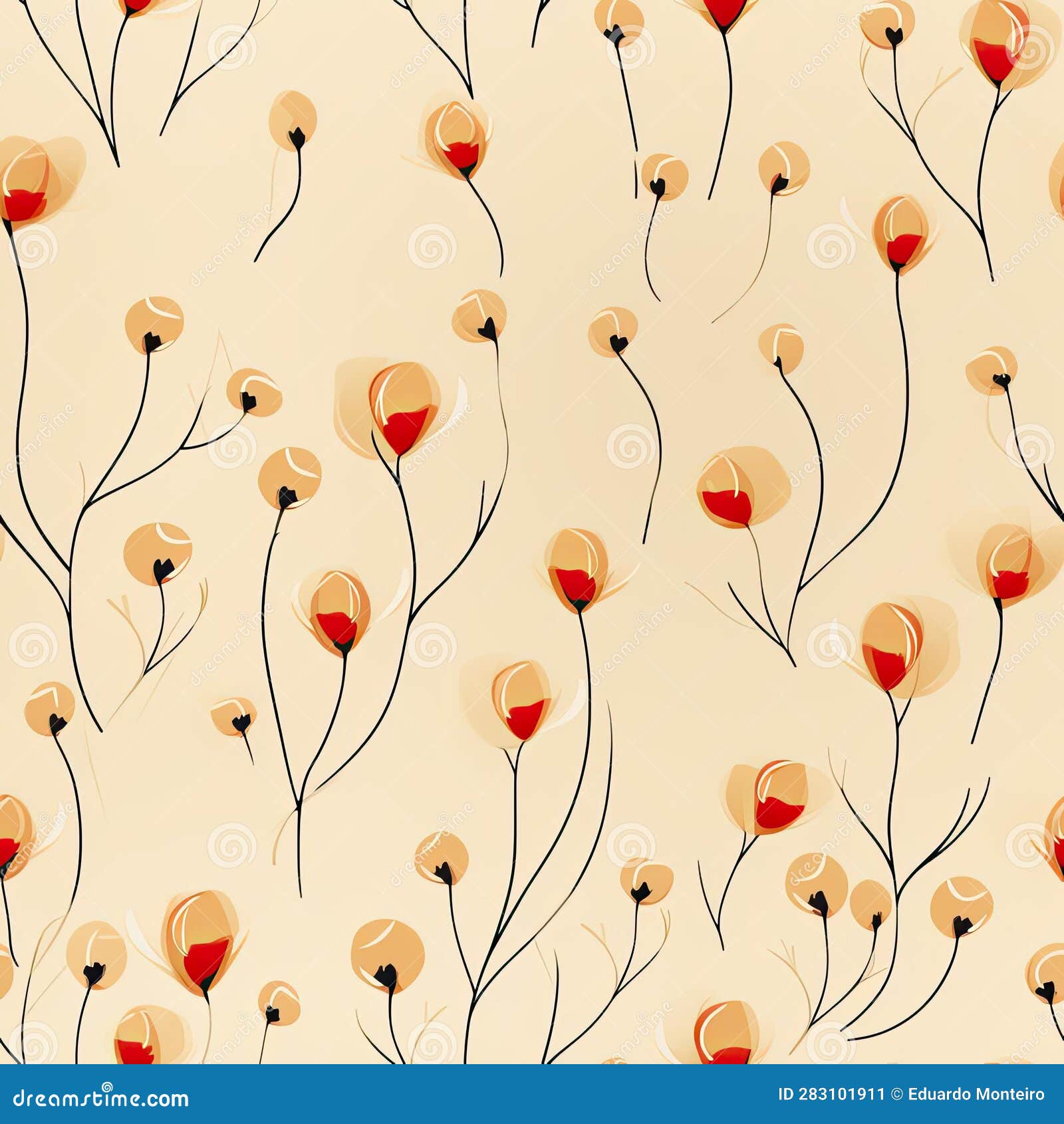 Fluid Dynamic Brushwork Seamless Patterns with Flowing Silhouettes and ...