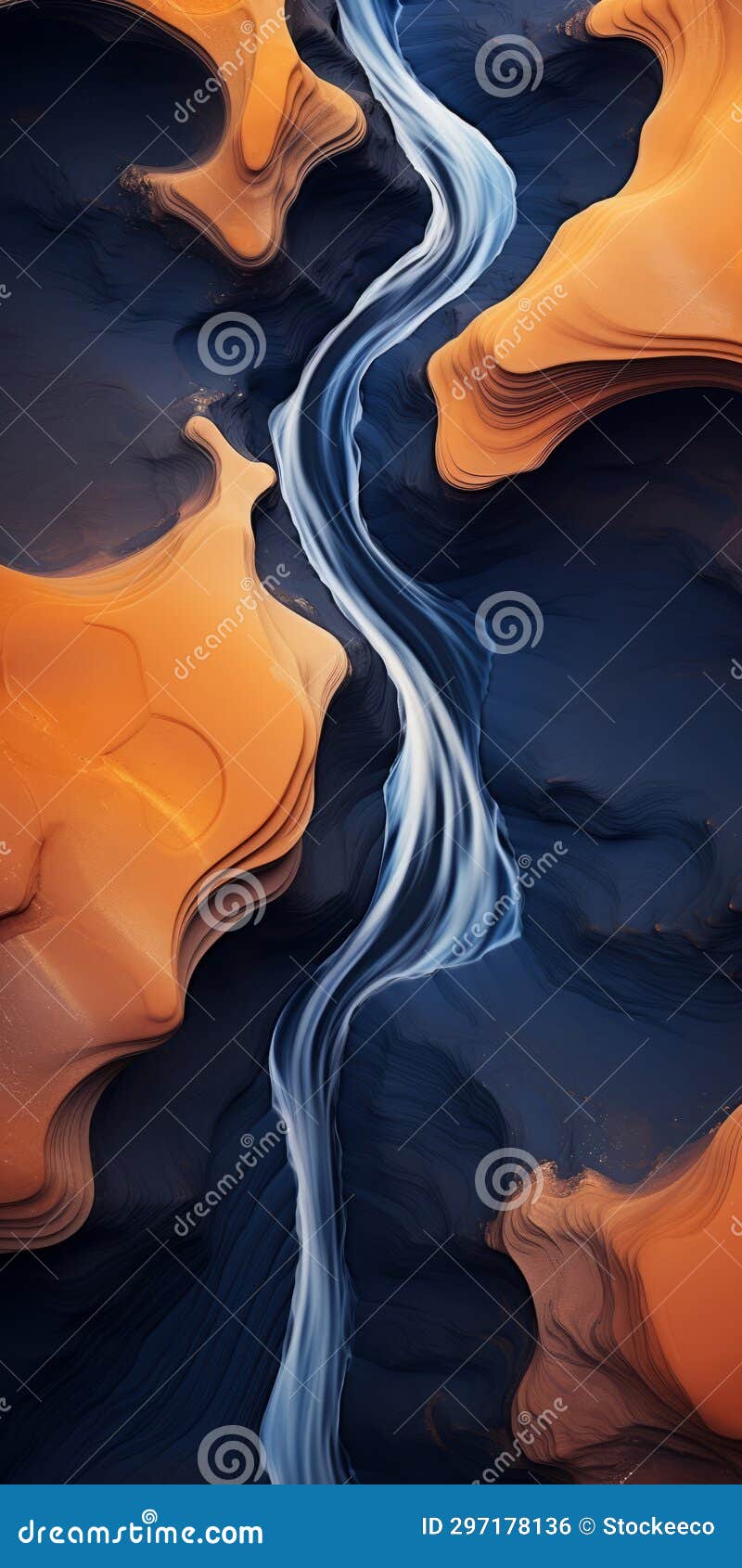 Fluid and Dynamic River on Iphone Nature-inspired Abstractions Stock ...