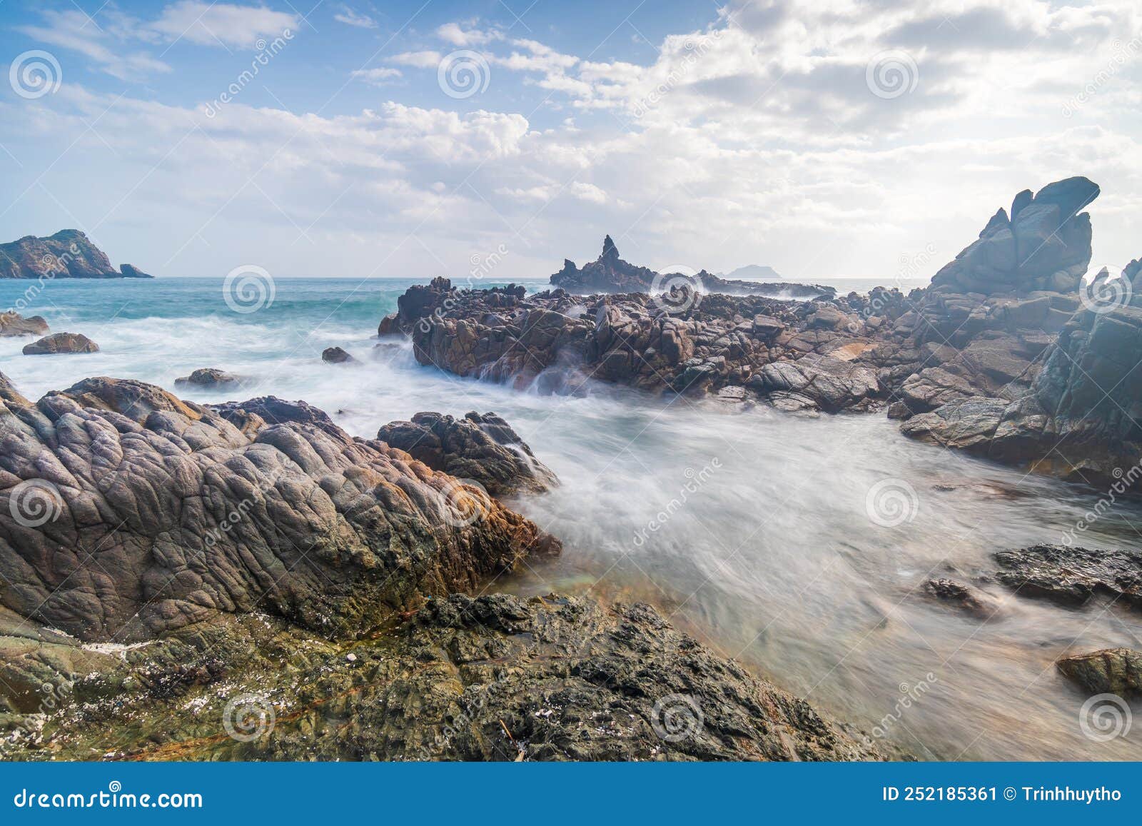 Waves on the Rocks in the Center of Vietnam Stock Image - Image of ...