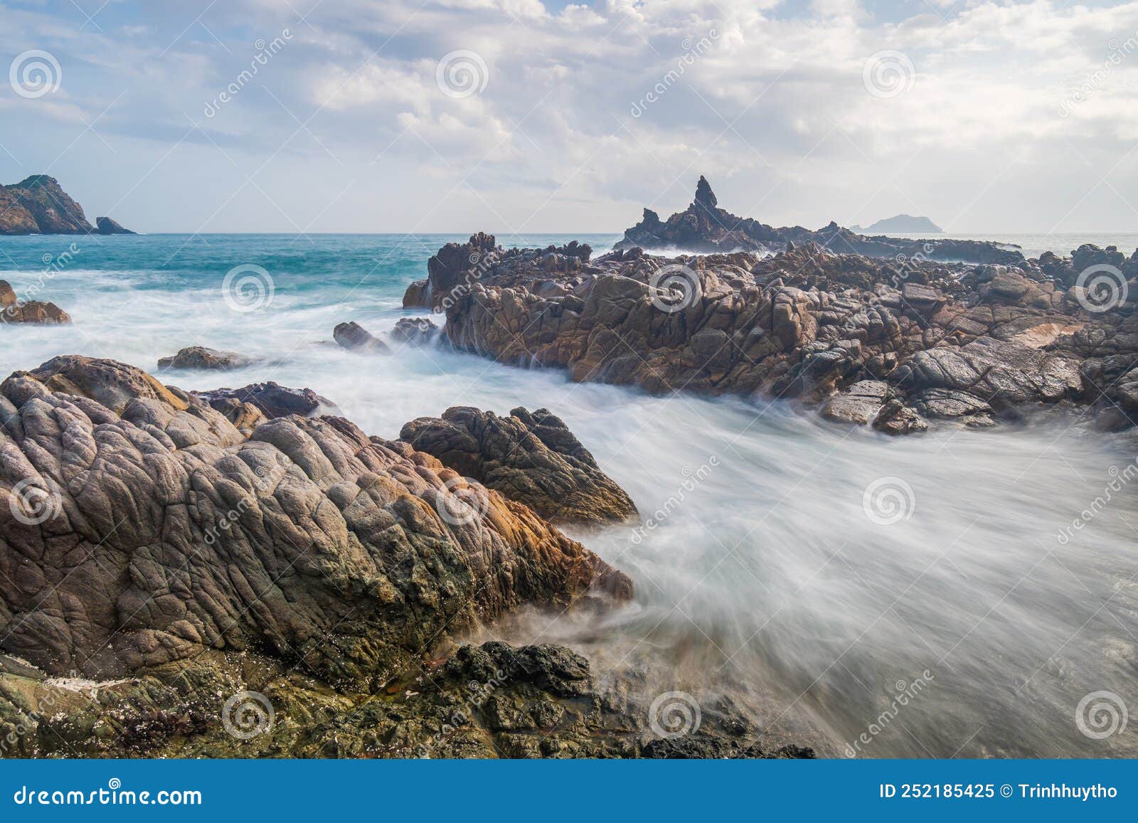Waves on the Rocks in the Center of Vietnam Stock Image - Image of ...