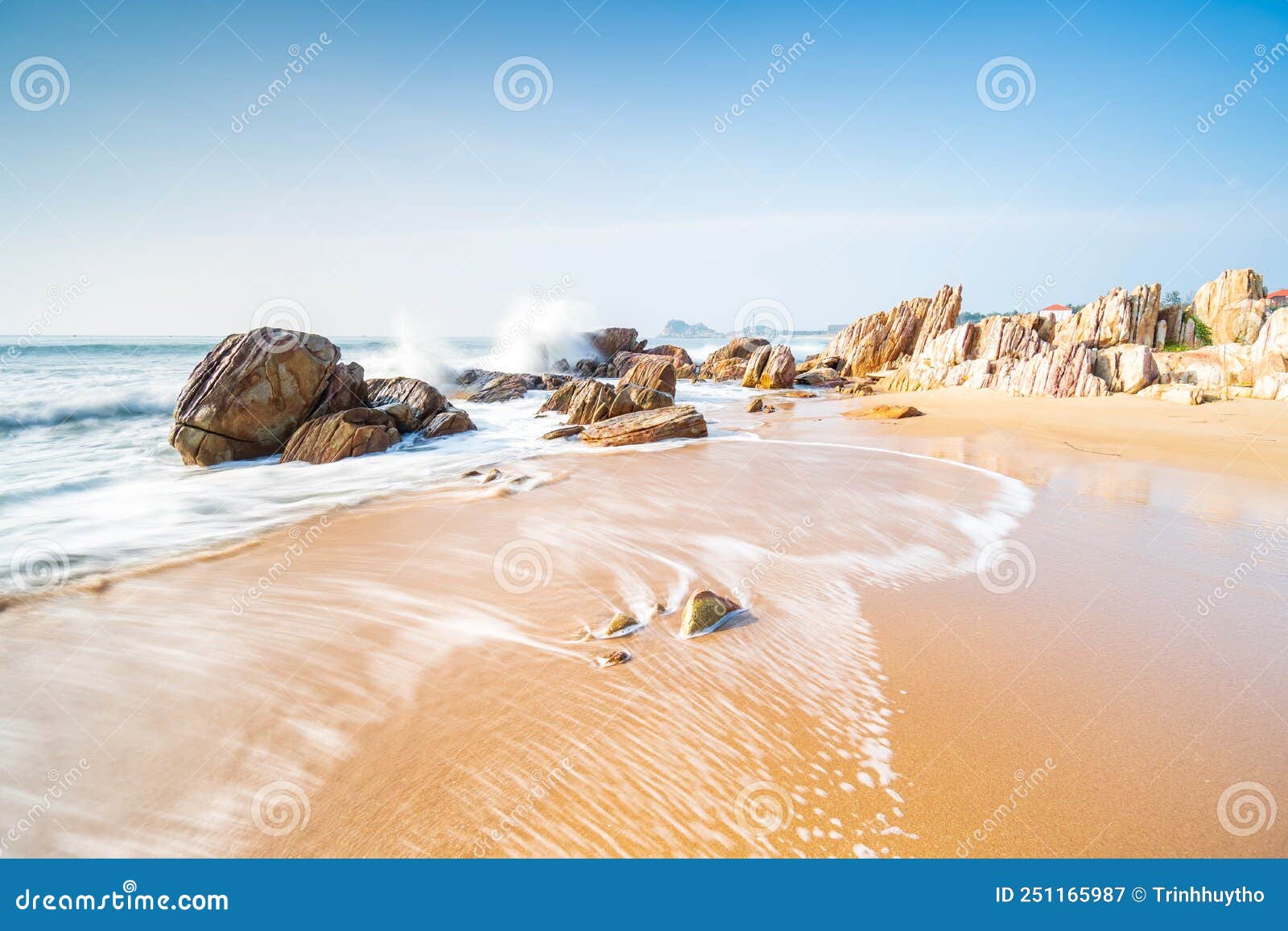 Waves on the Rocks in the Center of Vietnam Stock Image - Image of ...