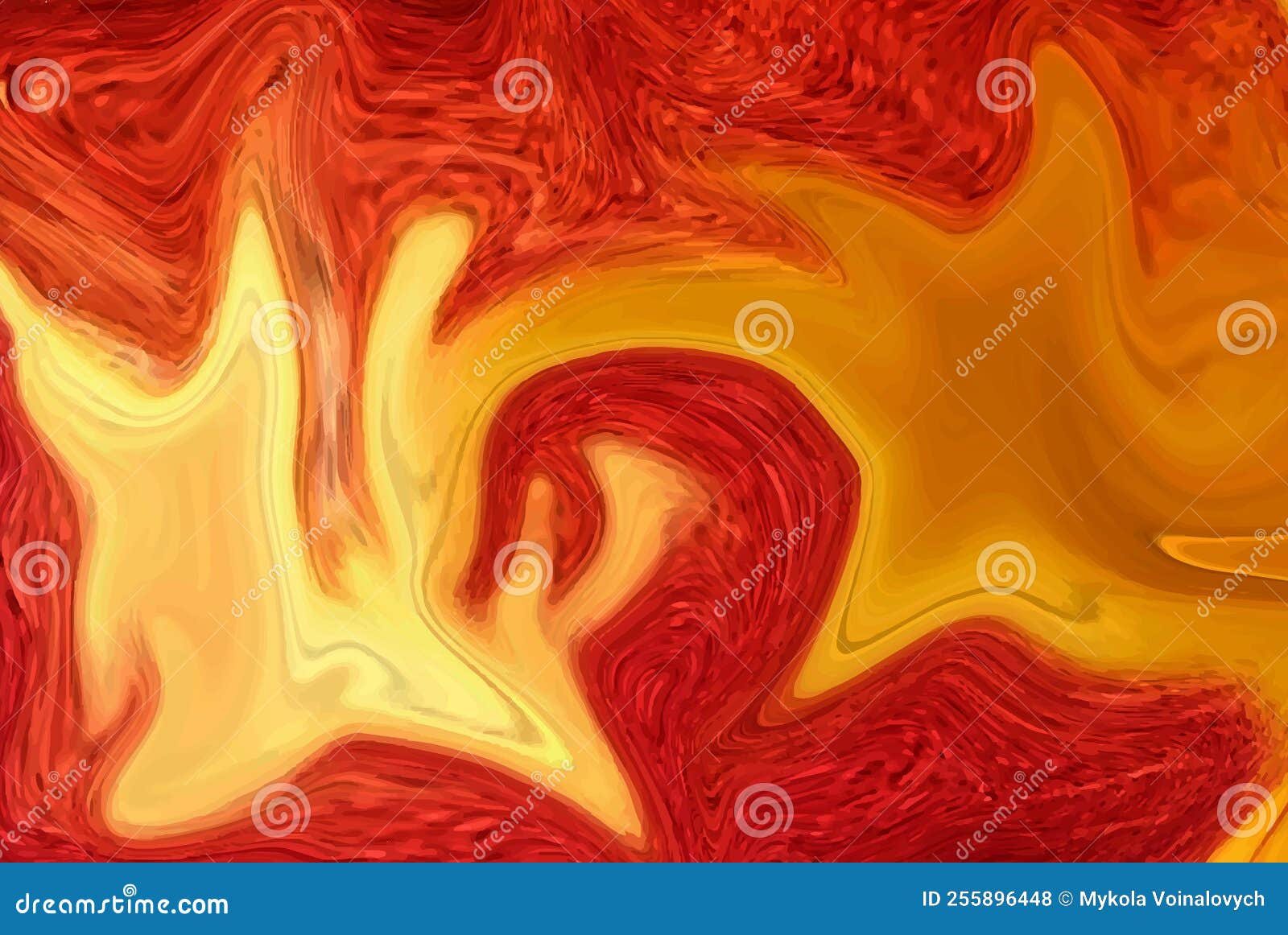Fluid Flow Orange Yellow Wavy Abstract Background Stock Vector