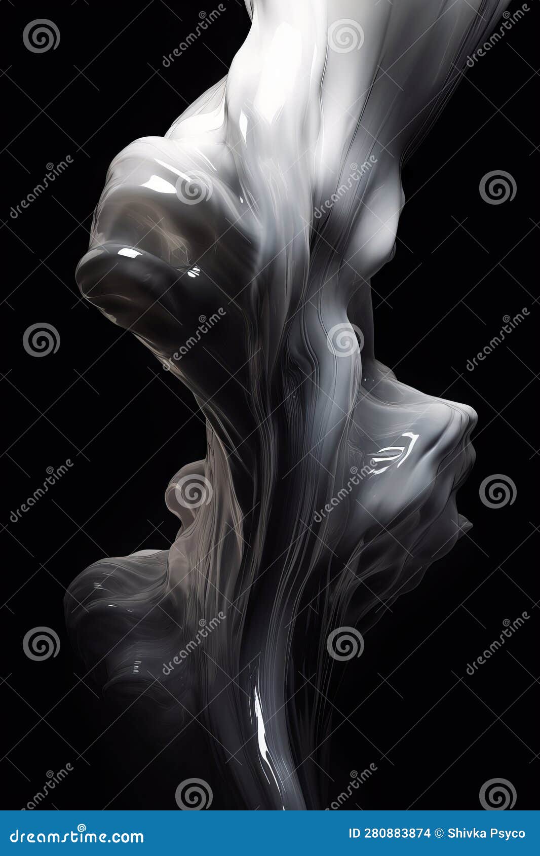 Fluid Forms of a Cosmic Entity Face Generative AI Stock Illustration ...