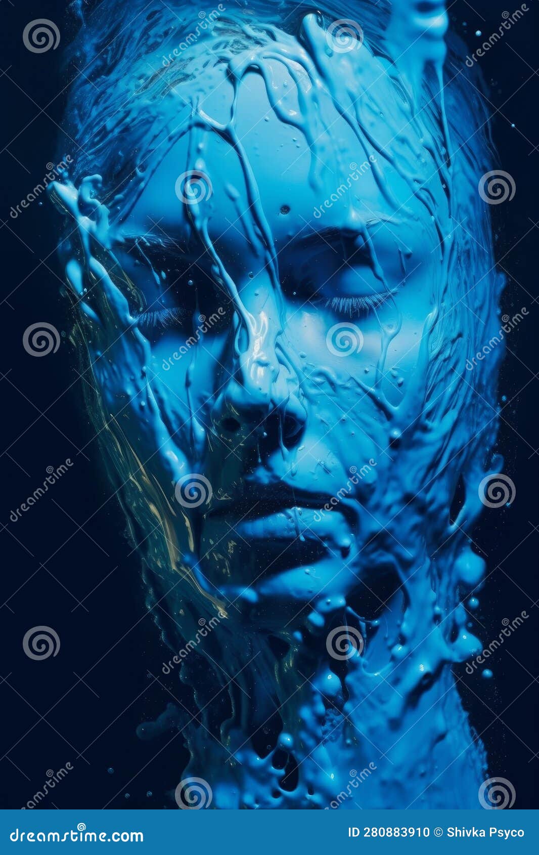 Fluid Forms of a Cosmic Entity Face Generative AI Stock Illustration ...