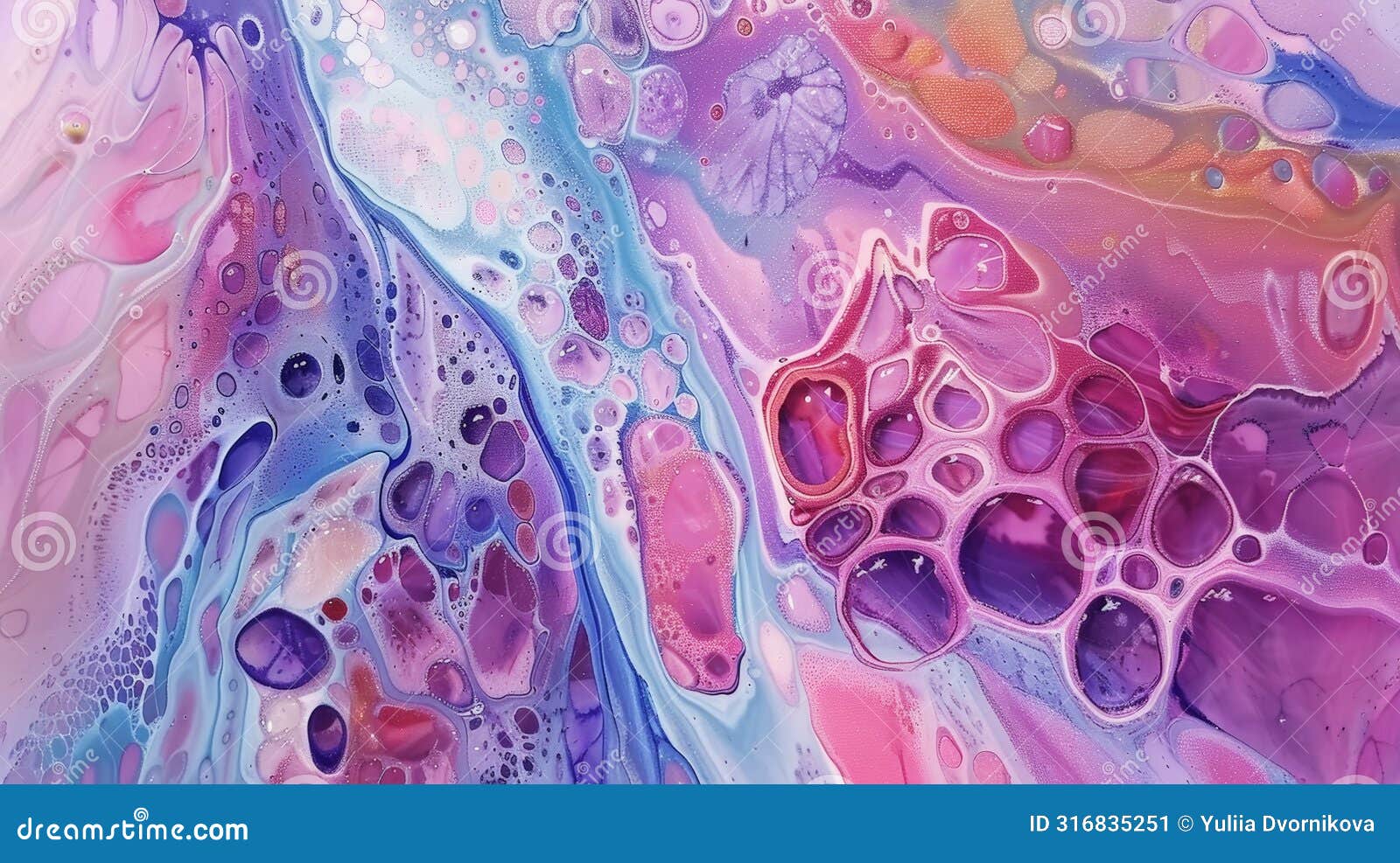 Fluid Forms Made of Acrylic Pouring with Soft Pastel Colours ...