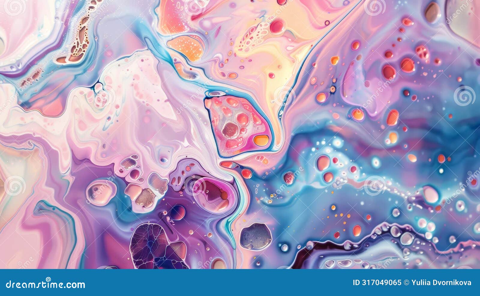 Fluid Forms Made of Acrylic Pouring with Soft Pastel Colours ...