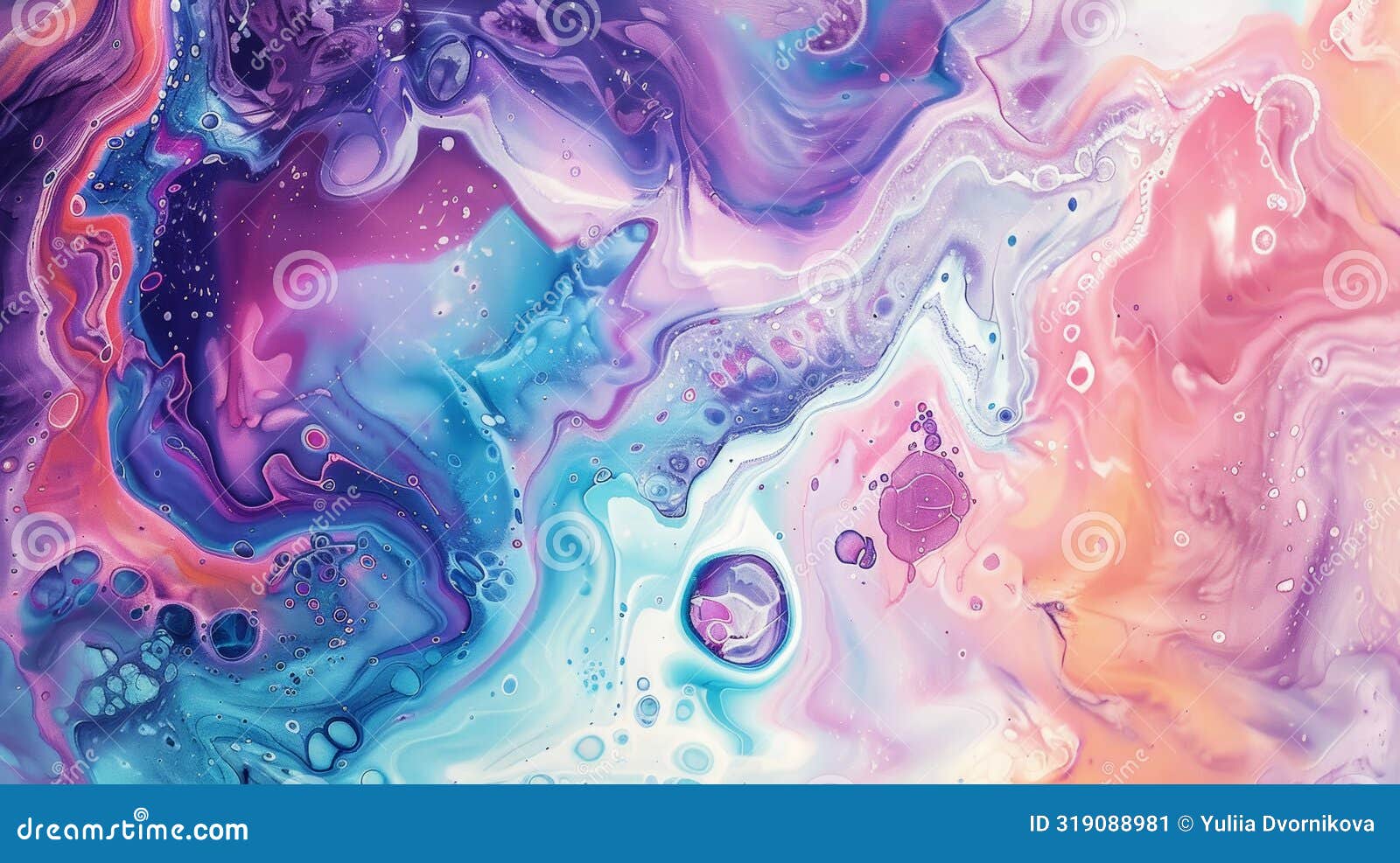 Fluid Forms Made of Acrylic Pouring with Soft Pastel Colours ...