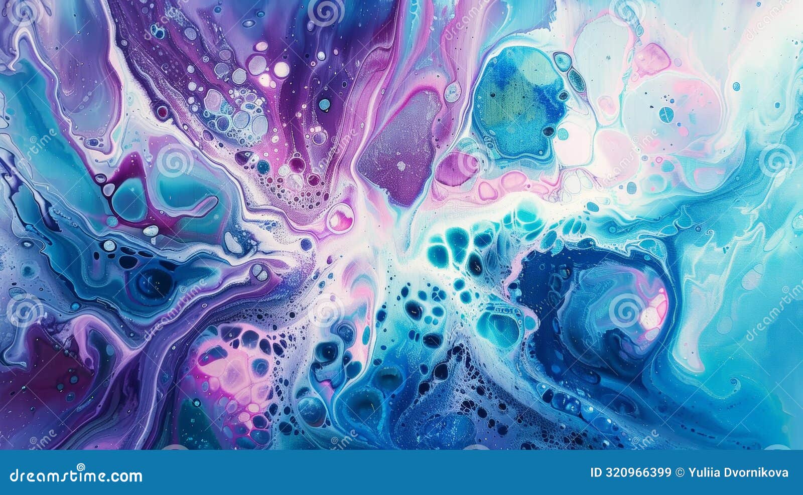 Fluid Forms Made of Acrylic Pouring with Soft Pastel Colours ...