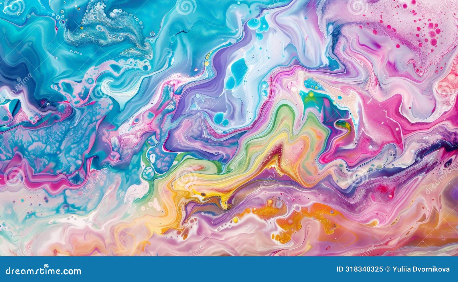 Fluid Forms Made of Acrylic Pouring with Soft Pastel Colours ...