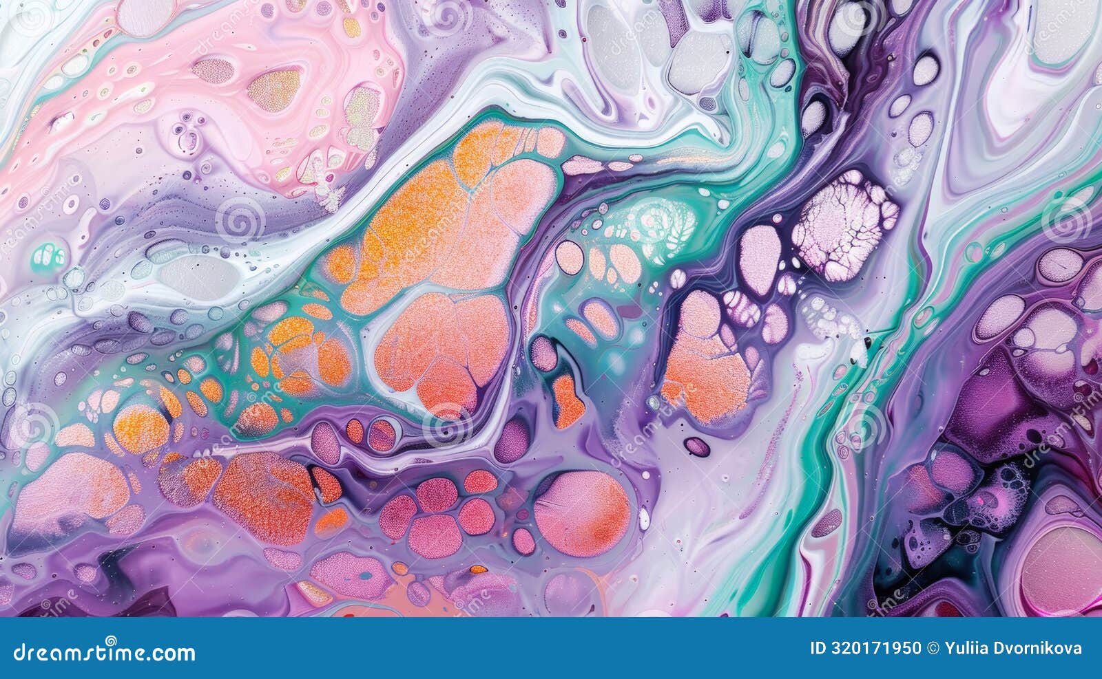 Fluid Forms Made of Acrylic Pouring with Soft Pastel Colours ...