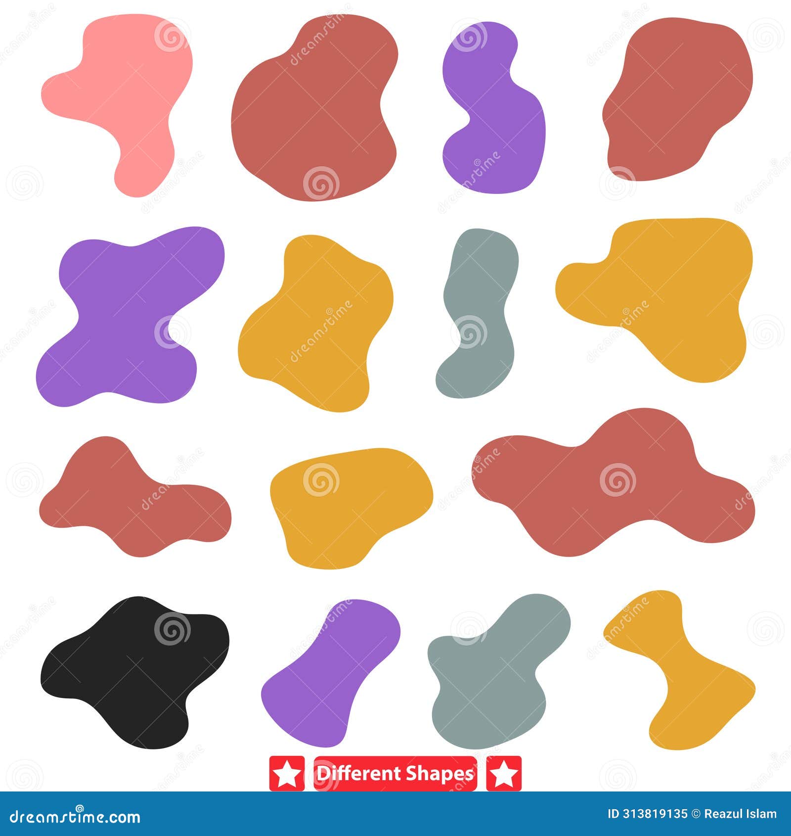 Fluid Forms Versatile Blob Shape Silhouettes for Creative Designs Stock ...