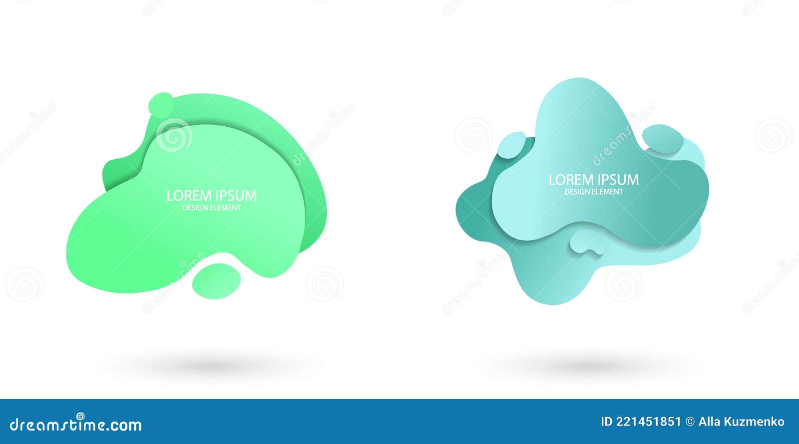 Fluid Frame Isolated on White Background. Set of Abstract Liquid Shapes ...