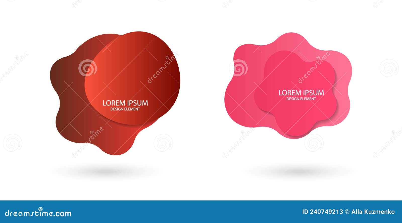 Fluid Frame Isolated on White Background. Set of Abstract Liquid Shapes ...