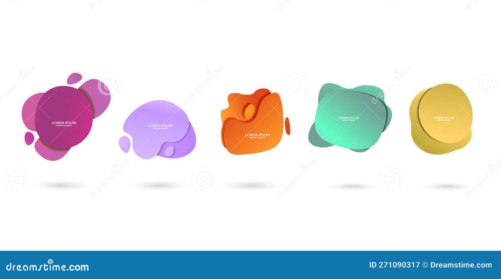 Fluid Frame Isolated on White Background. Set of Abstract Liquid Shapes ...