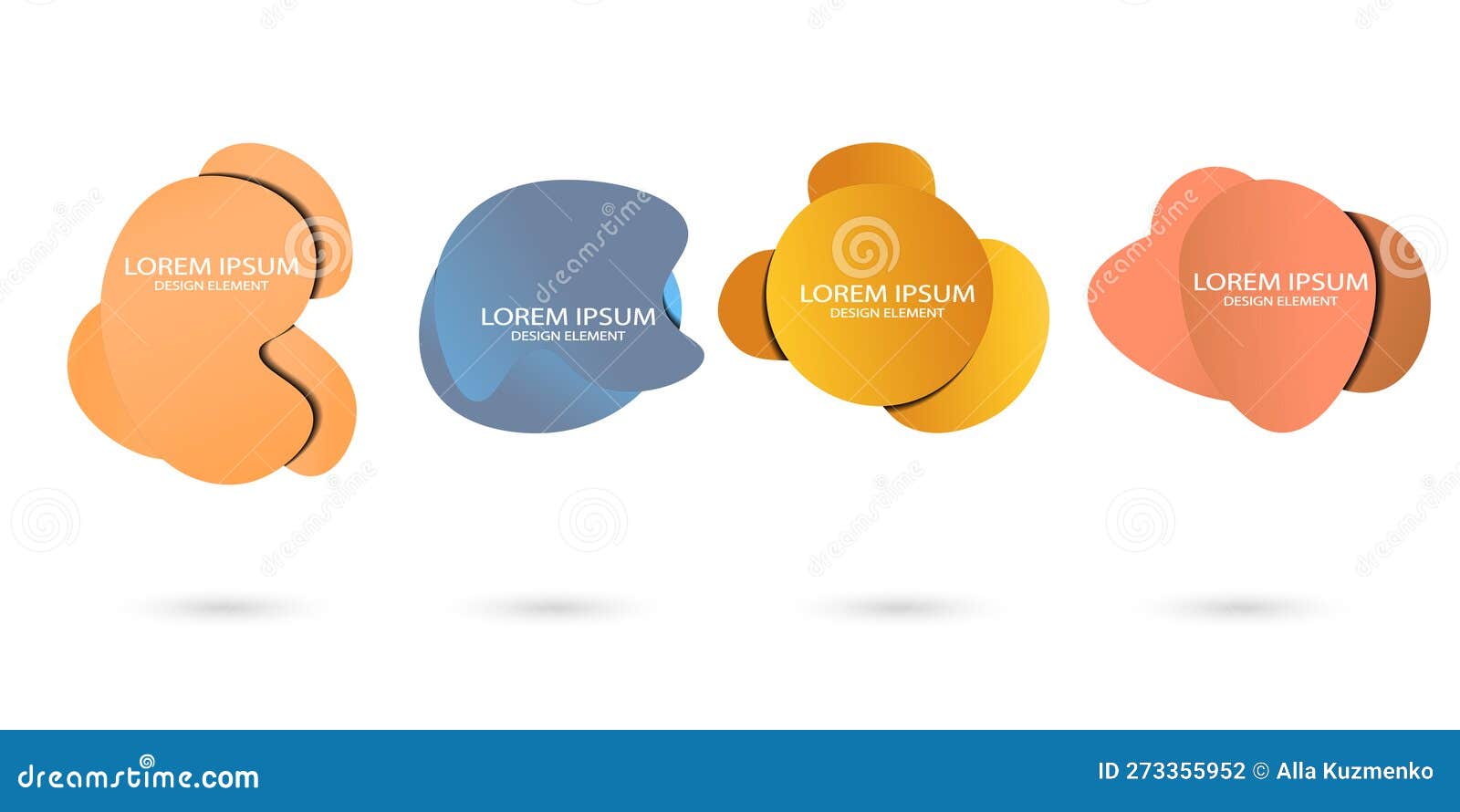 Fluid Frame Isolated on White Background. Set of Abstract Liquid Shapes ...