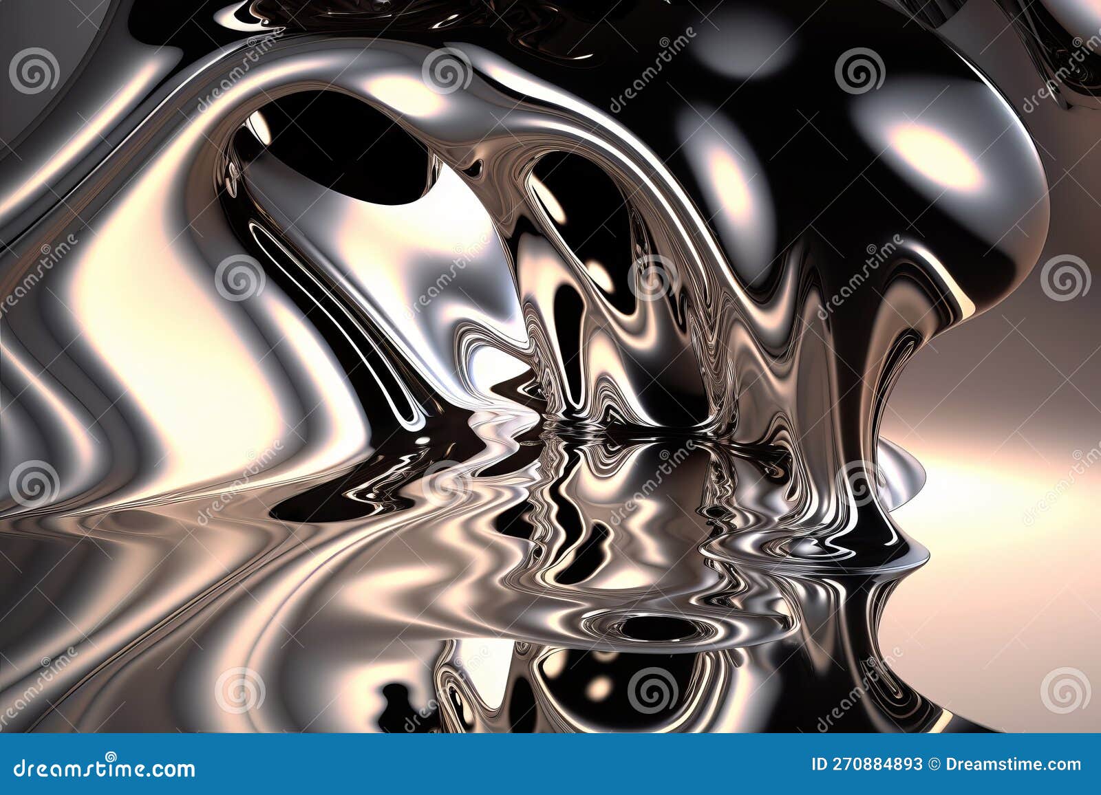 Fluid Glossy Chrome Mirror Water Effect Background Backdrop Texture ...