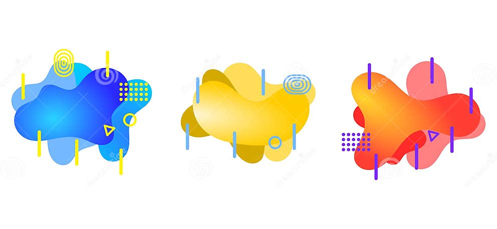 Fluid Gradient Design Set with Nice Slashes and Colors Stock Vector ...