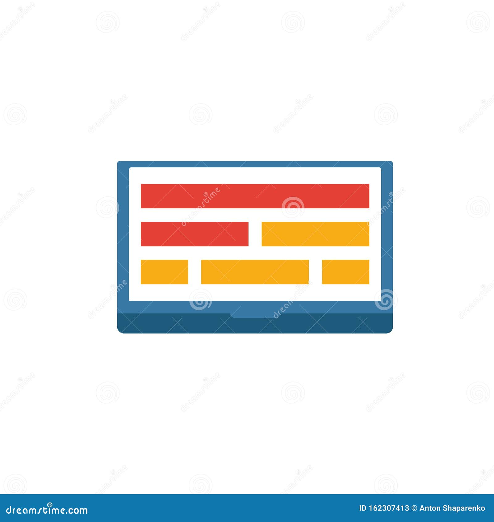 Fluid Grid Icon. Simple Flat Element from Design Ui and Ux Collection ...