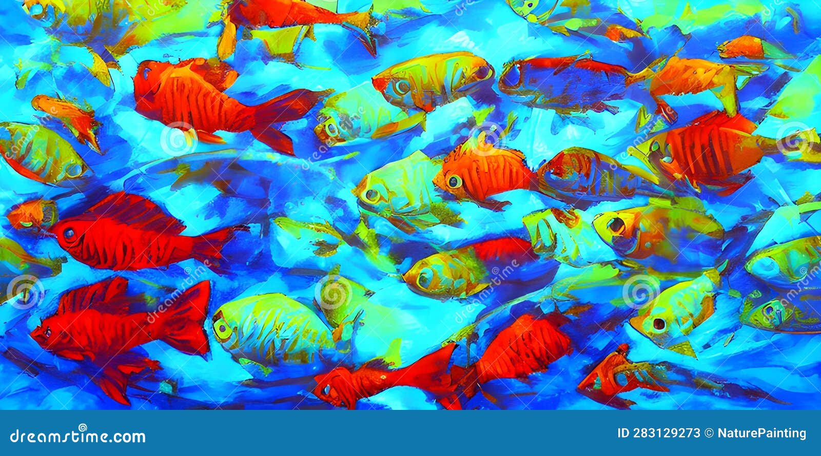 Fluid Impressions: Mesmerizing Digital Fish Paintings Stock ...