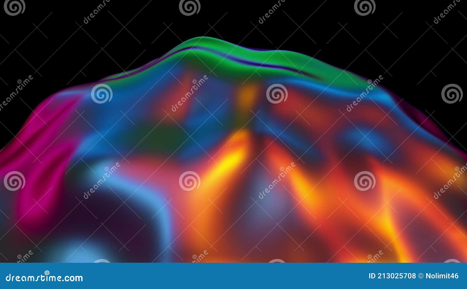 Fluid Iridescent Blob with a Bumpy Surface, Computer Generated, 3d ...