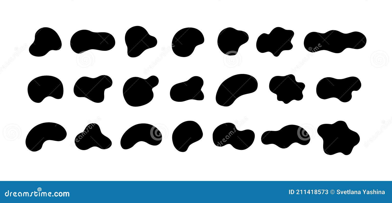 Fluid Liquid Random Organic Shapes Vector Isolated on White Background ...