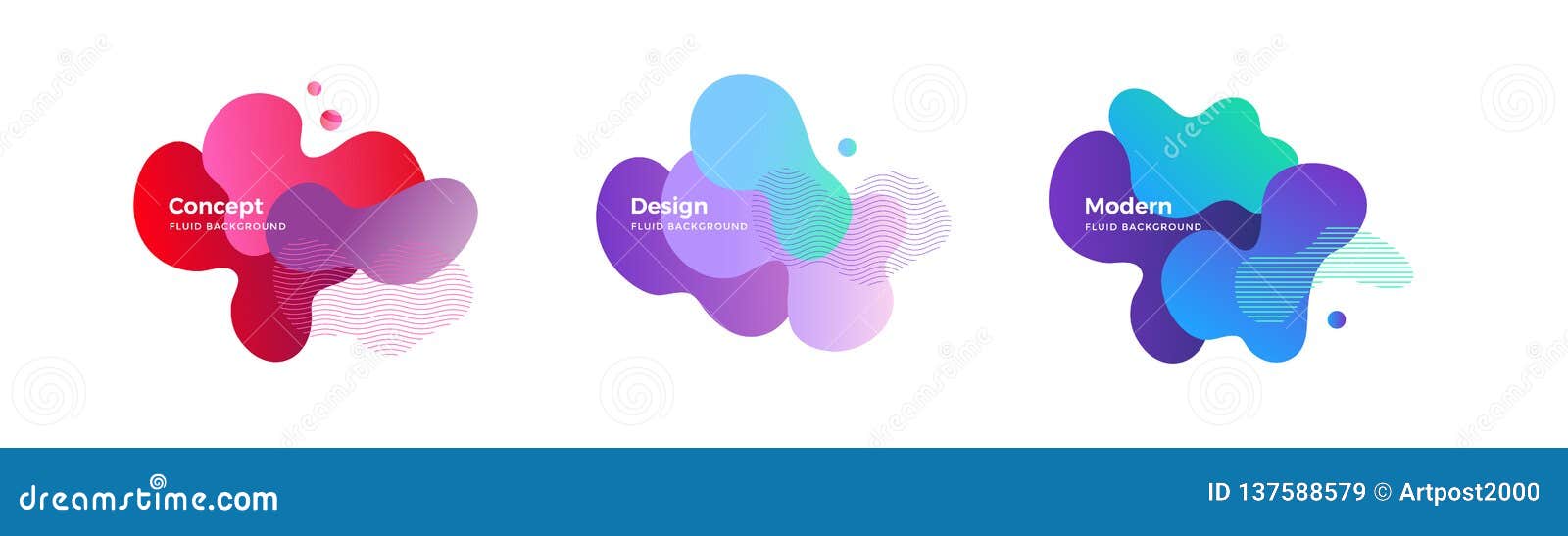 Fluid and Liquid Shapes. Trendy Design Templates. Stock Vector ...