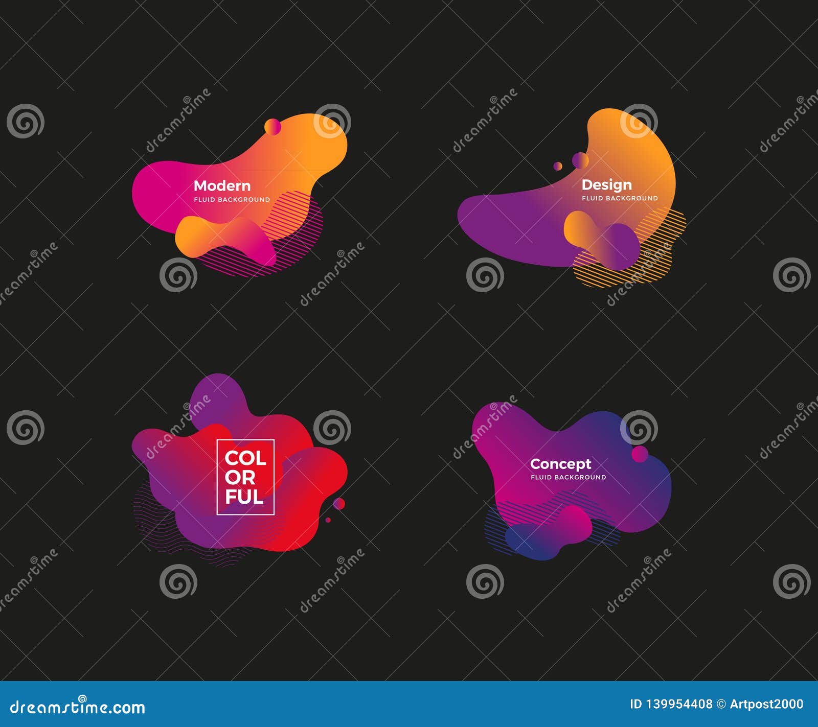 Fluid and Liquid Shapes. Trendy Design Templates. Stock Vector ...