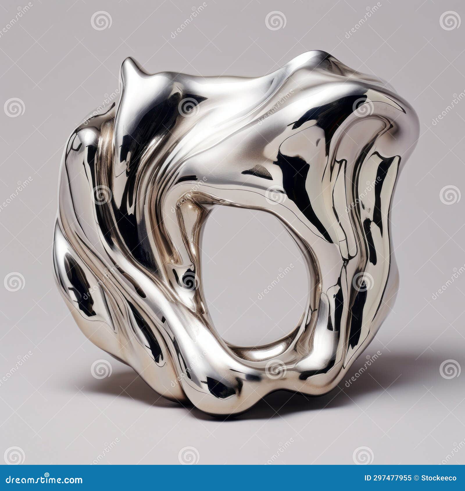 Fluid Melting Sculpture Cuff - Expressionistic Distorted Forms Stock ...