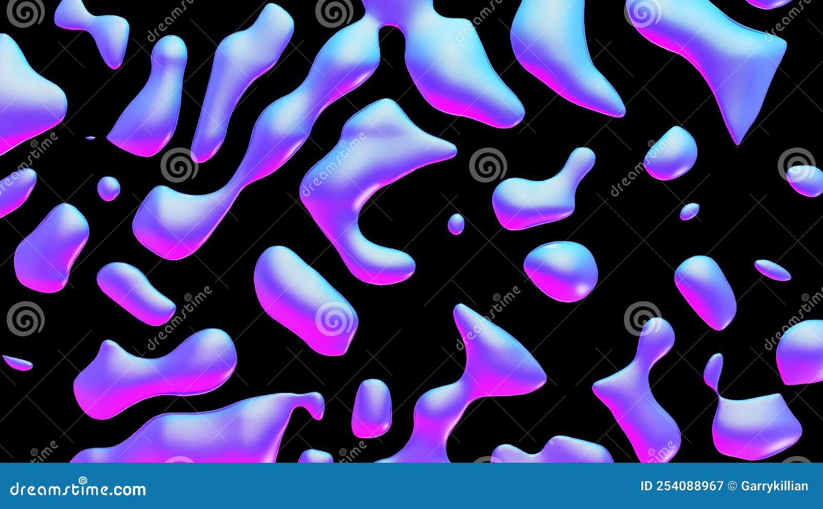 Fluid Metallic Drops Y2k Background. Dynamic Iridescent Retrowave ...