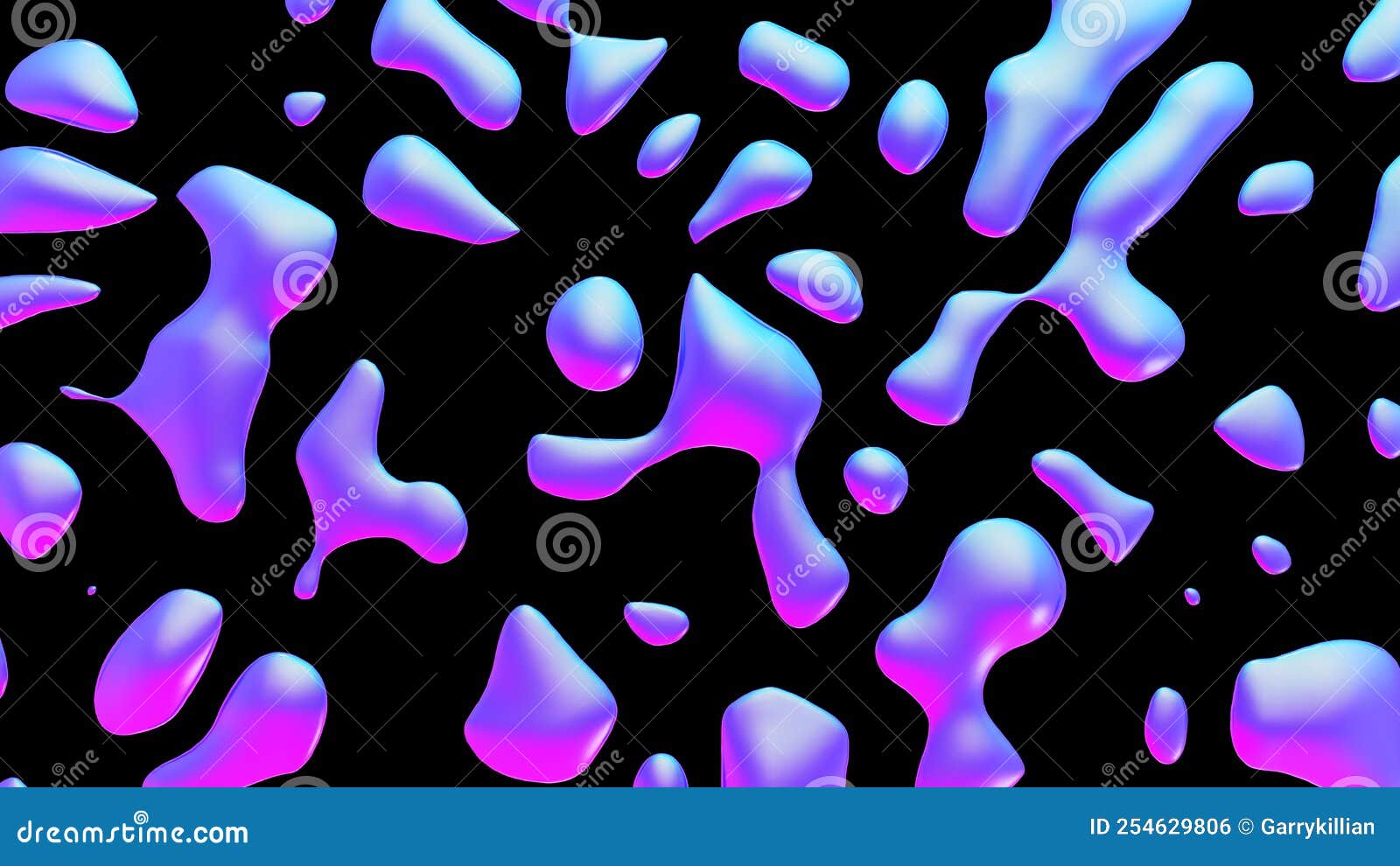 Fluid Metallic Drops Y2k Background. Dynamic Iridescent Retrowave ...