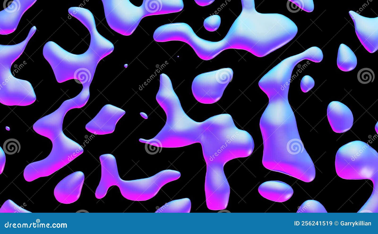 Fluid Metallic Drops Y2k Background. Dynamic Iridescent Retrowave ...