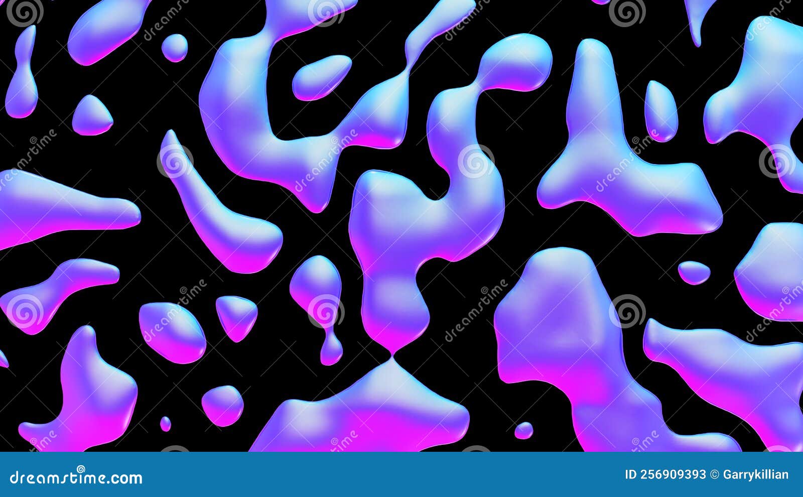 Fluid Metallic Drops Y2k Background. Dynamic Iridescent Retrowave ...