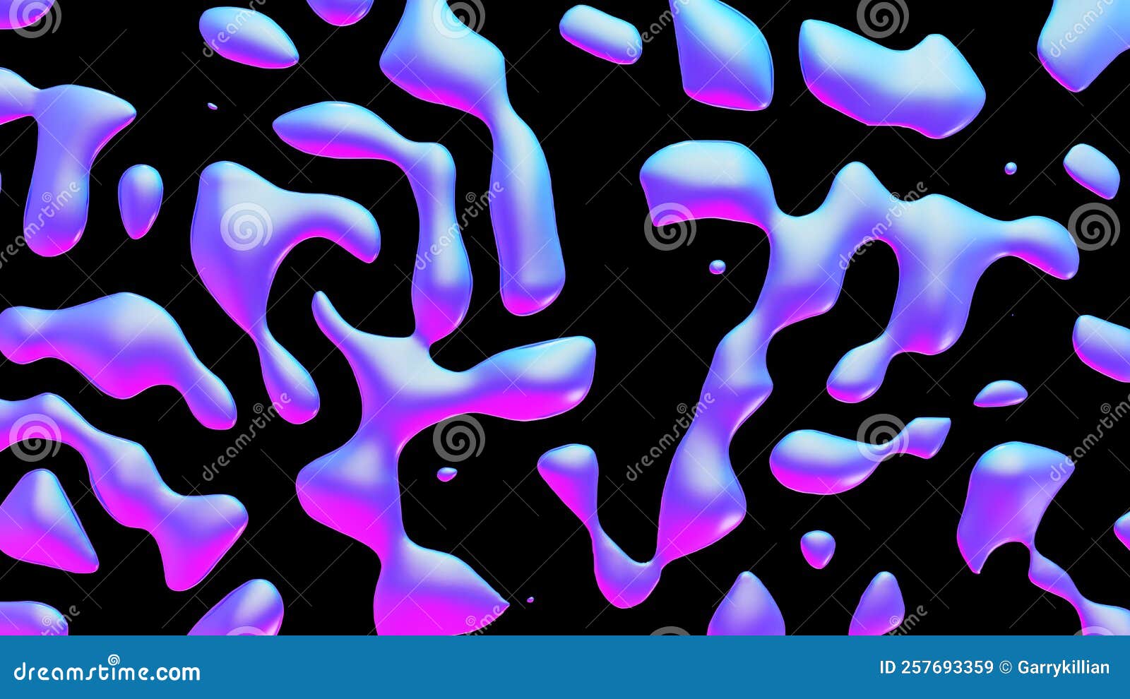 Fluid Metallic Drops Y2k Background. Dynamic Iridescent Retrowave ...
