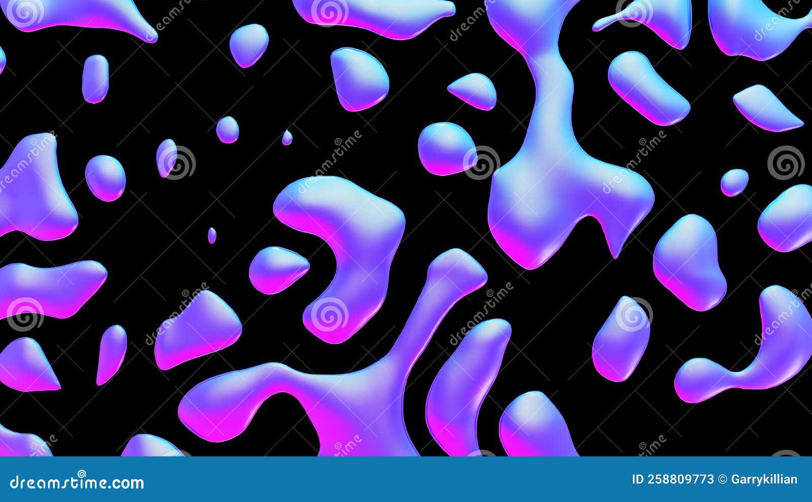 Fluid Metallic Drops Y2k Background. Dynamic Iridescent Retrowave ...