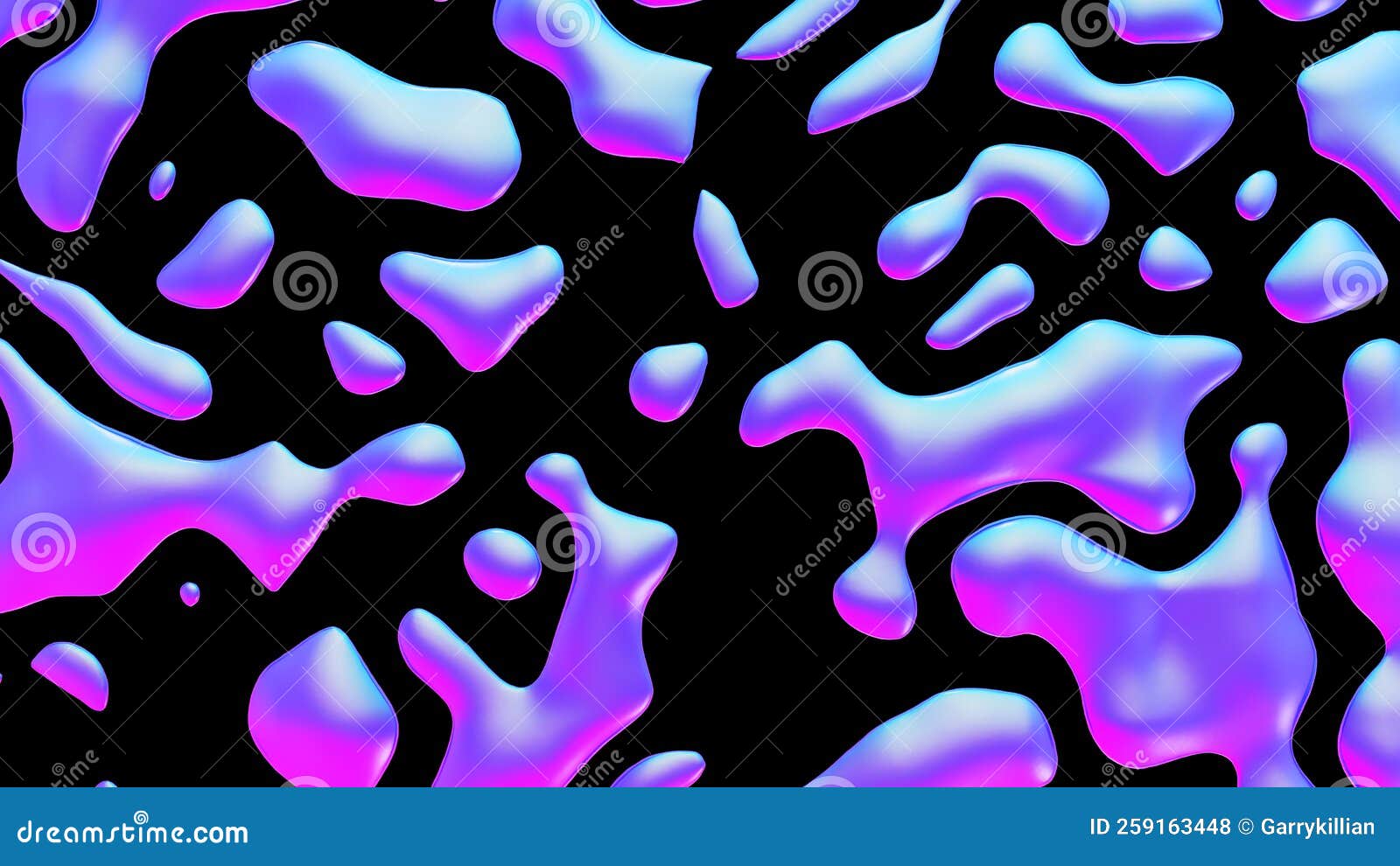 Fluid Metallic Drops Y2k Background. Dynamic Iridescent Retrowave ...
