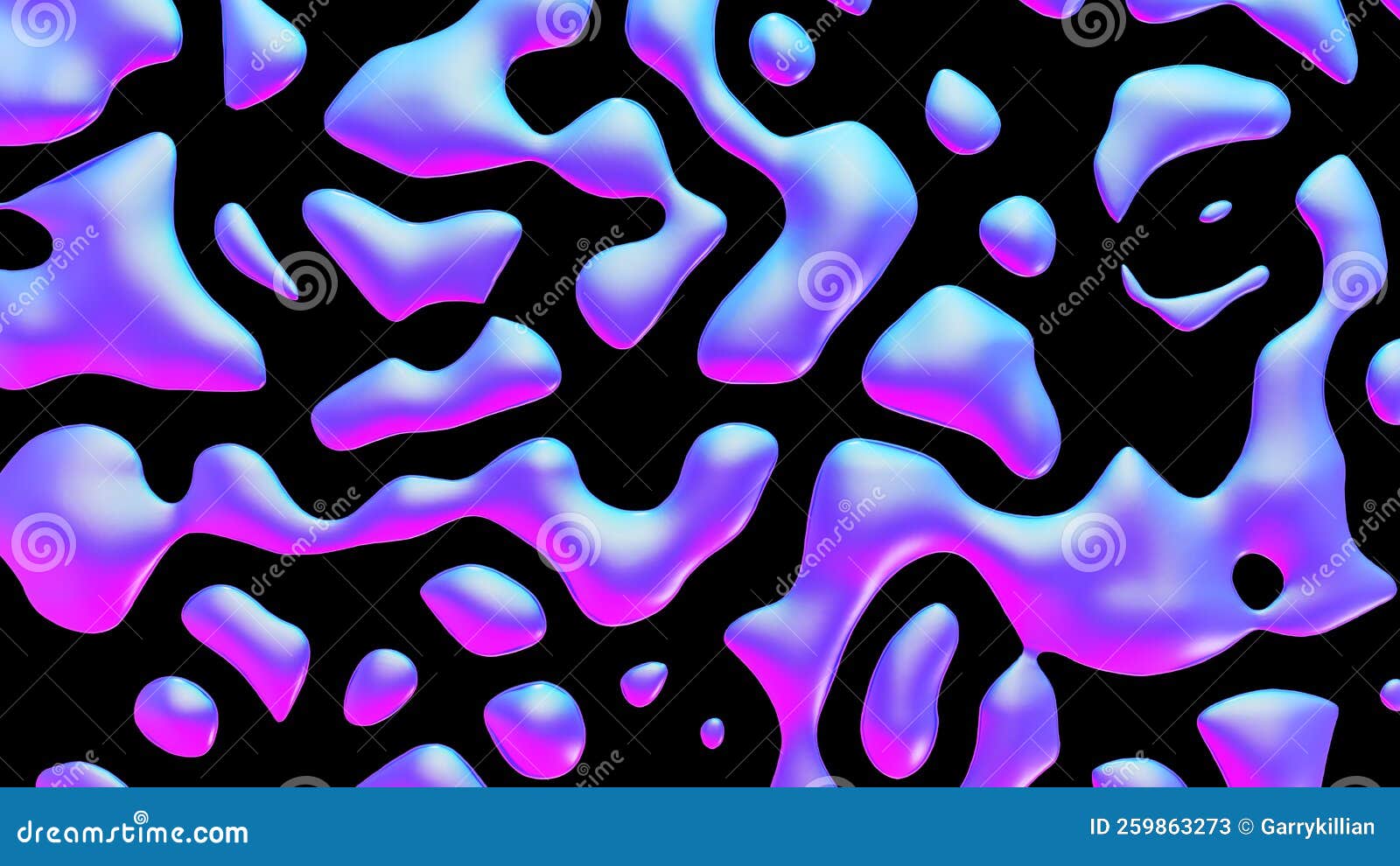 Fluid Metallic Drops Y2k Background. Dynamic Iridescent Retrowave ...