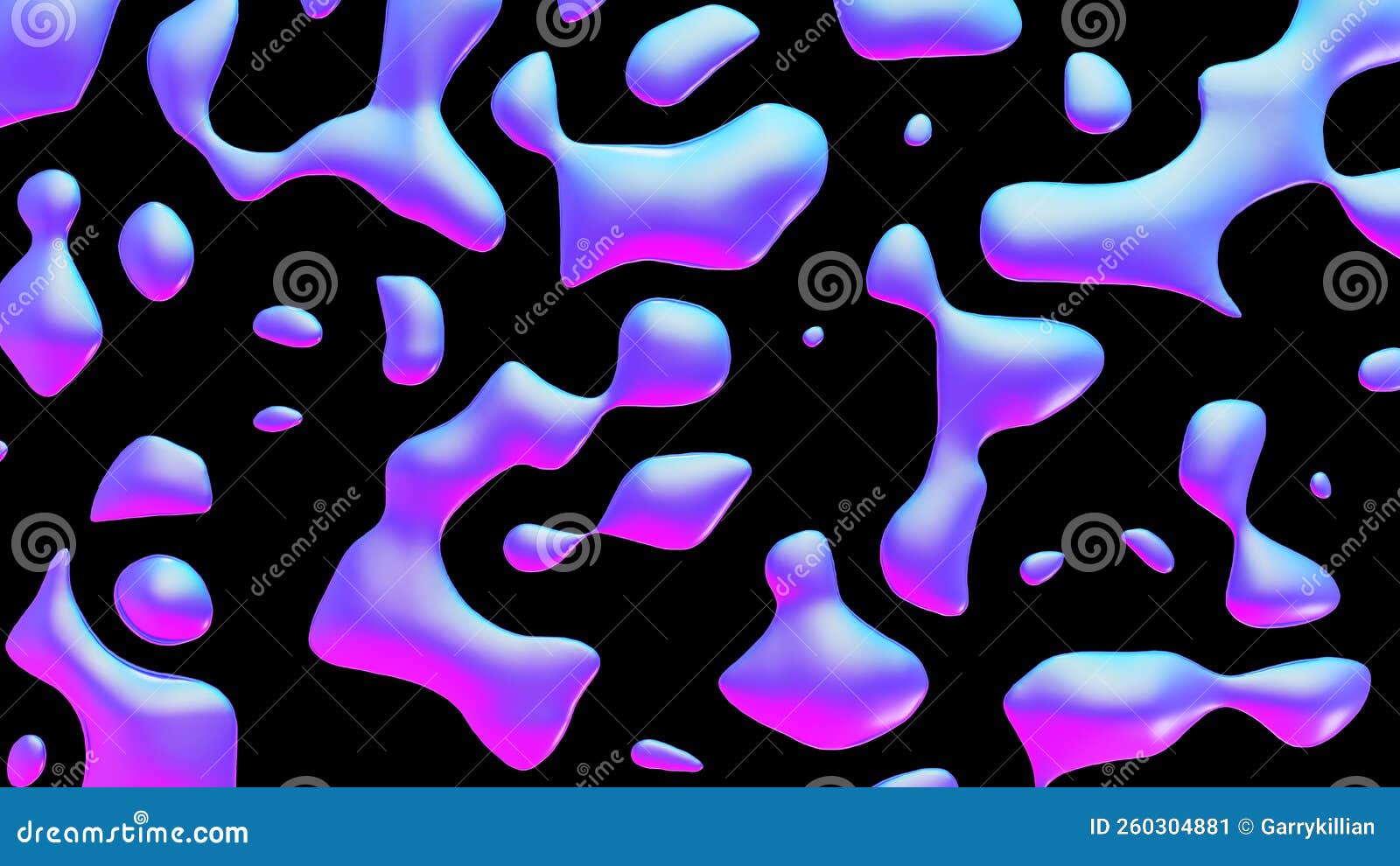Fluid Metallic Drops Y2k Background. Dynamic Iridescent Retrowave ...